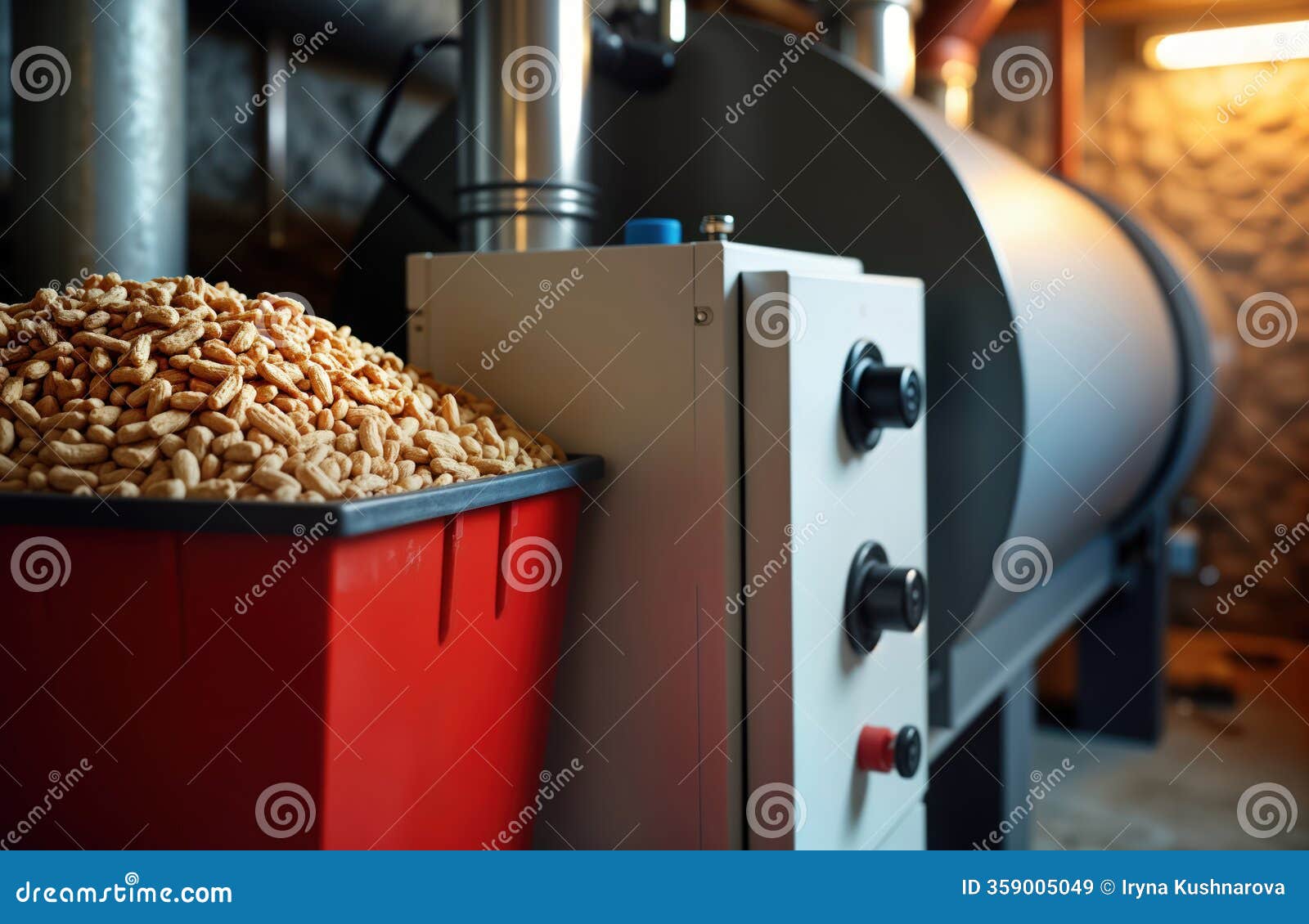 Industrial Peanut Processing Facility. Large Quantity of Peanuts Stored ...