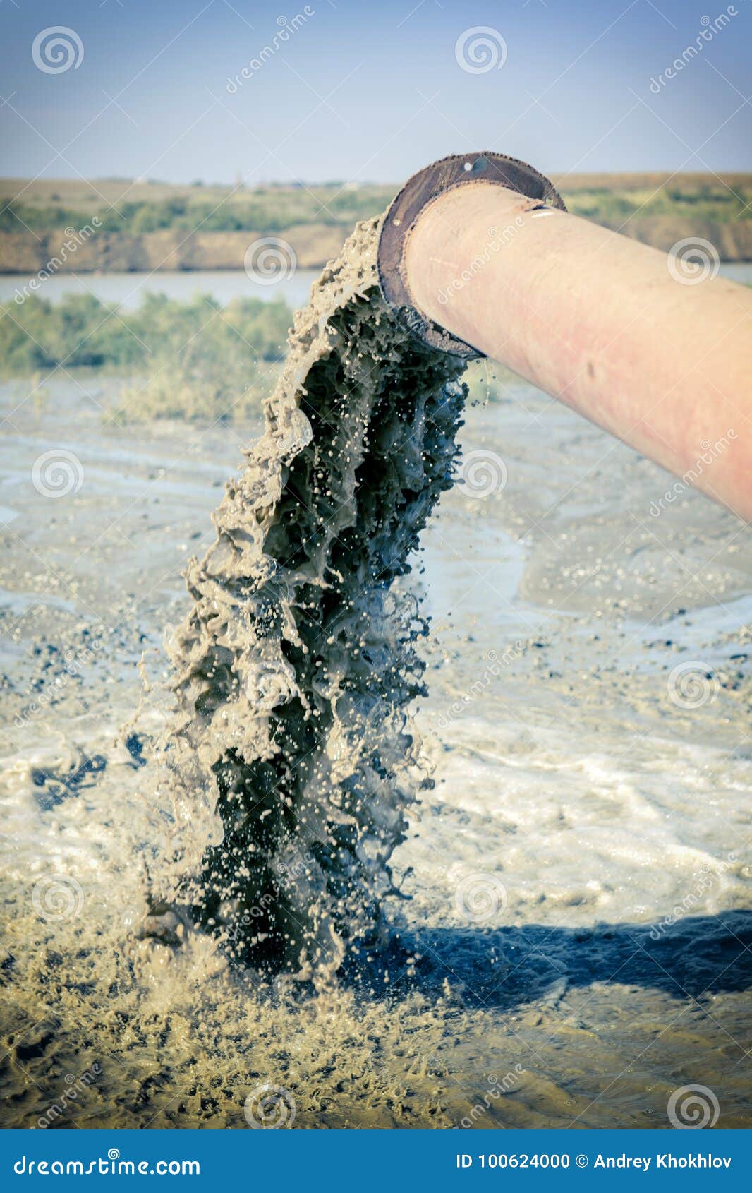 Industrial Pipe Discharging Liquid Waste Stock Photo - Image of ...