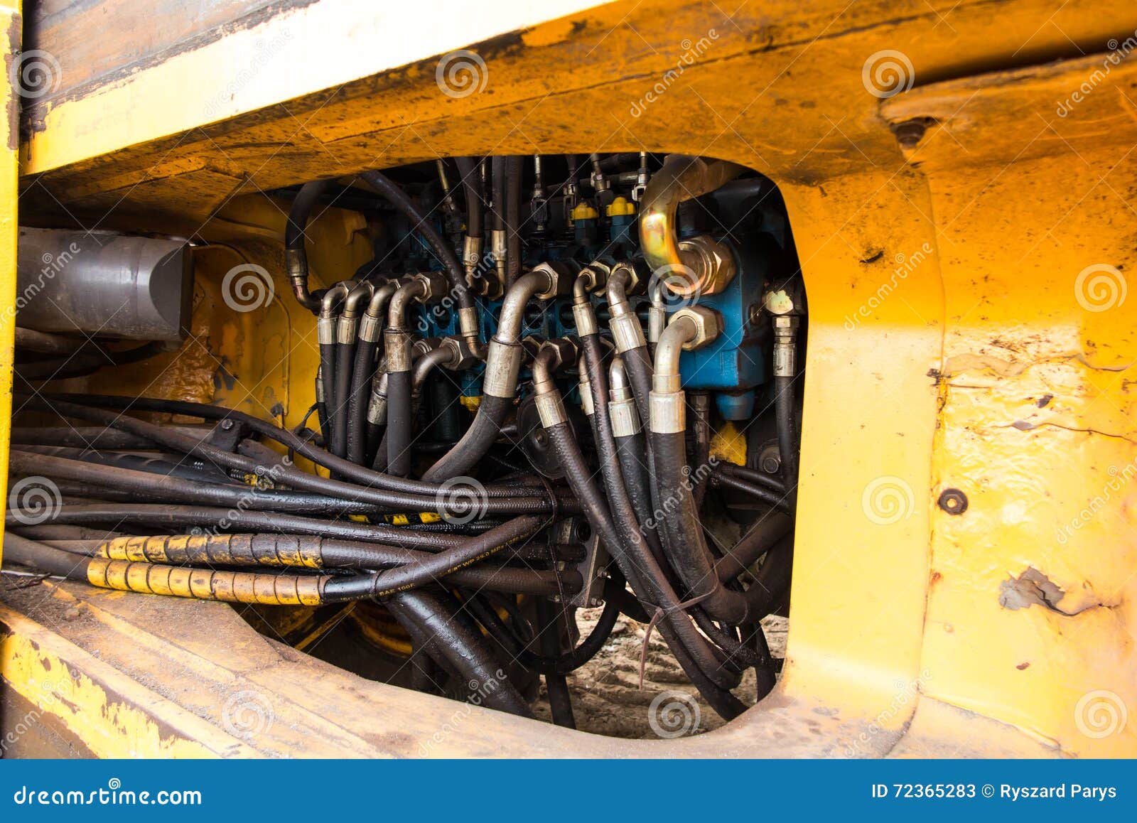 Industrial Pipe System of Hydraulic Valves Stock Image - Image of ...