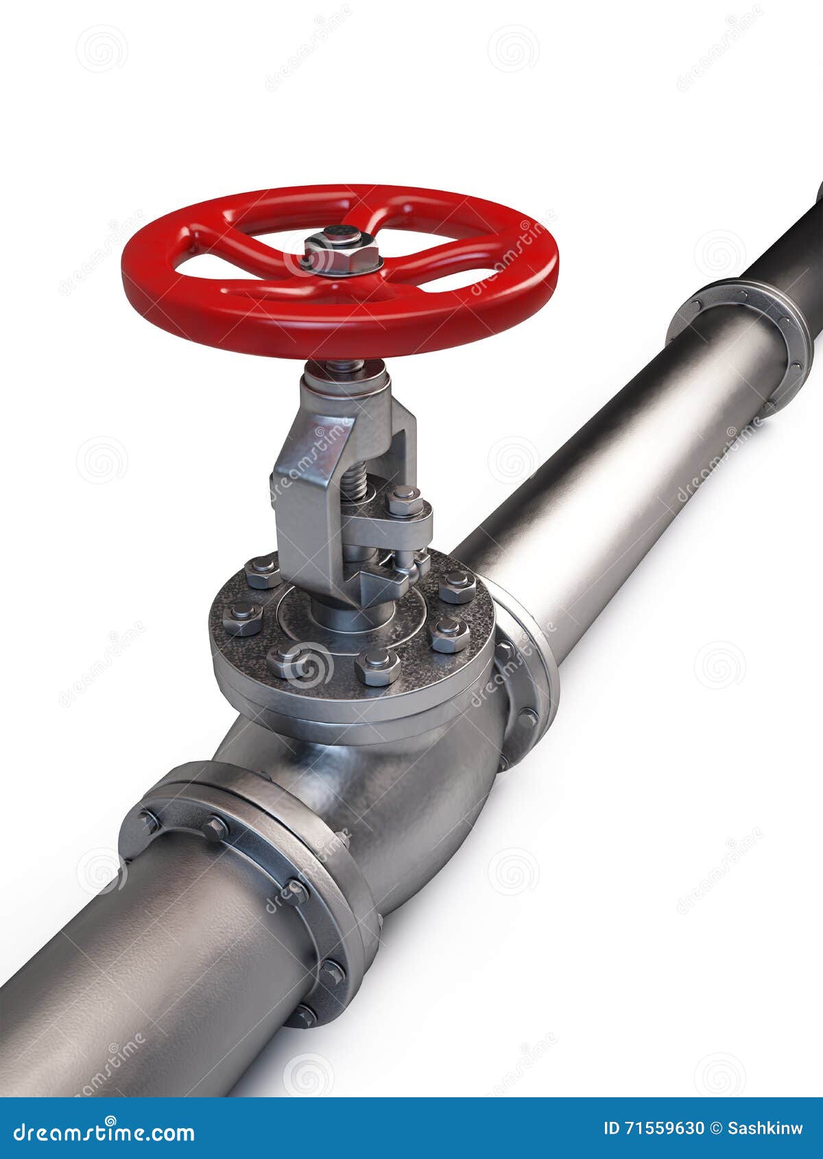 Industrial Pipe Valve Frame. Isolated On White Stock Image ...