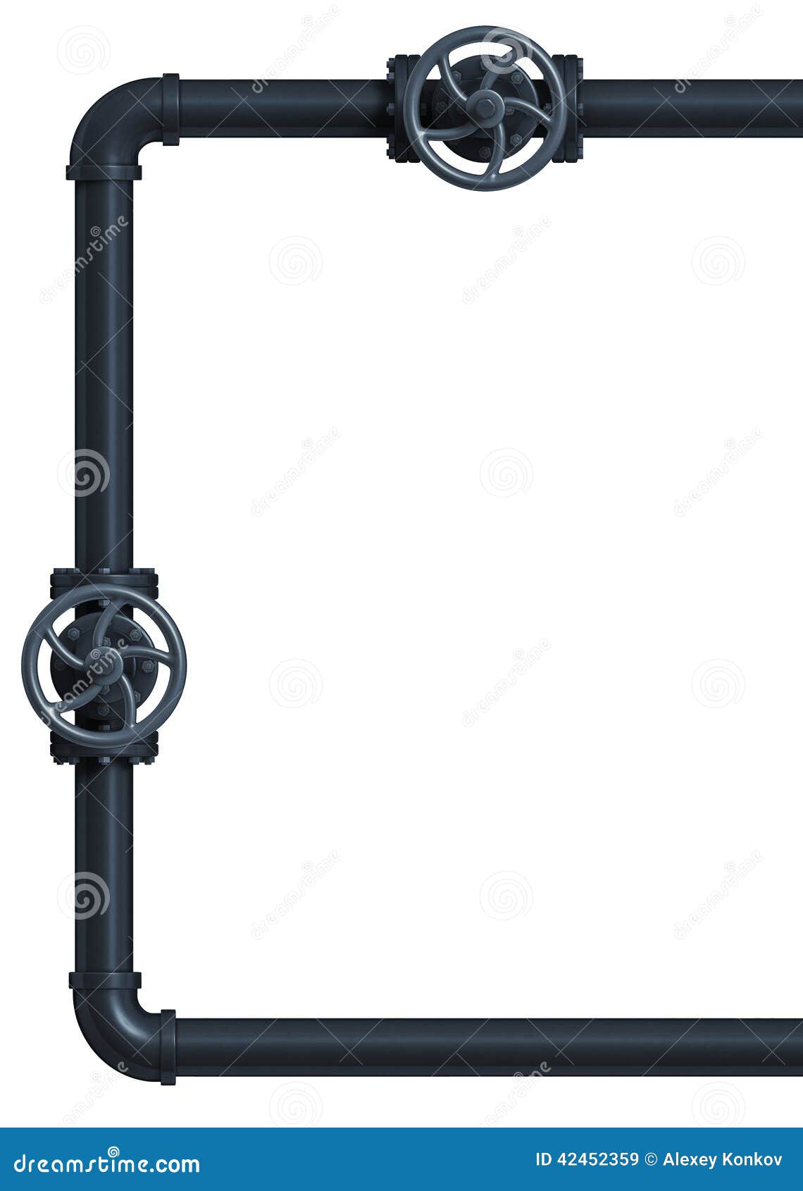 Industrial Pipe Valve Frame. Isolated on White Stock Illustration ...