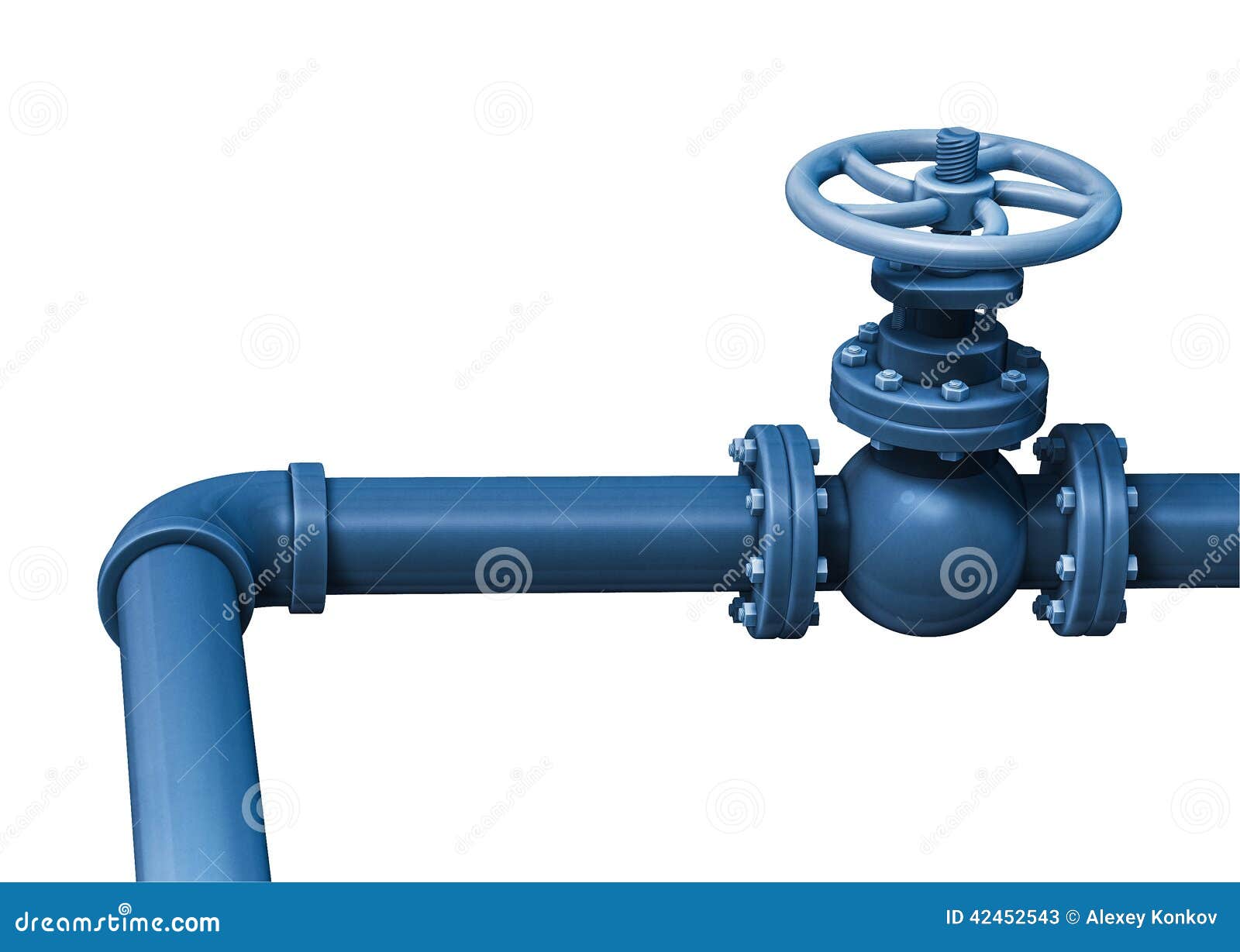 Industrial Pipe Valve. Isolated on White Stock Illustration ...