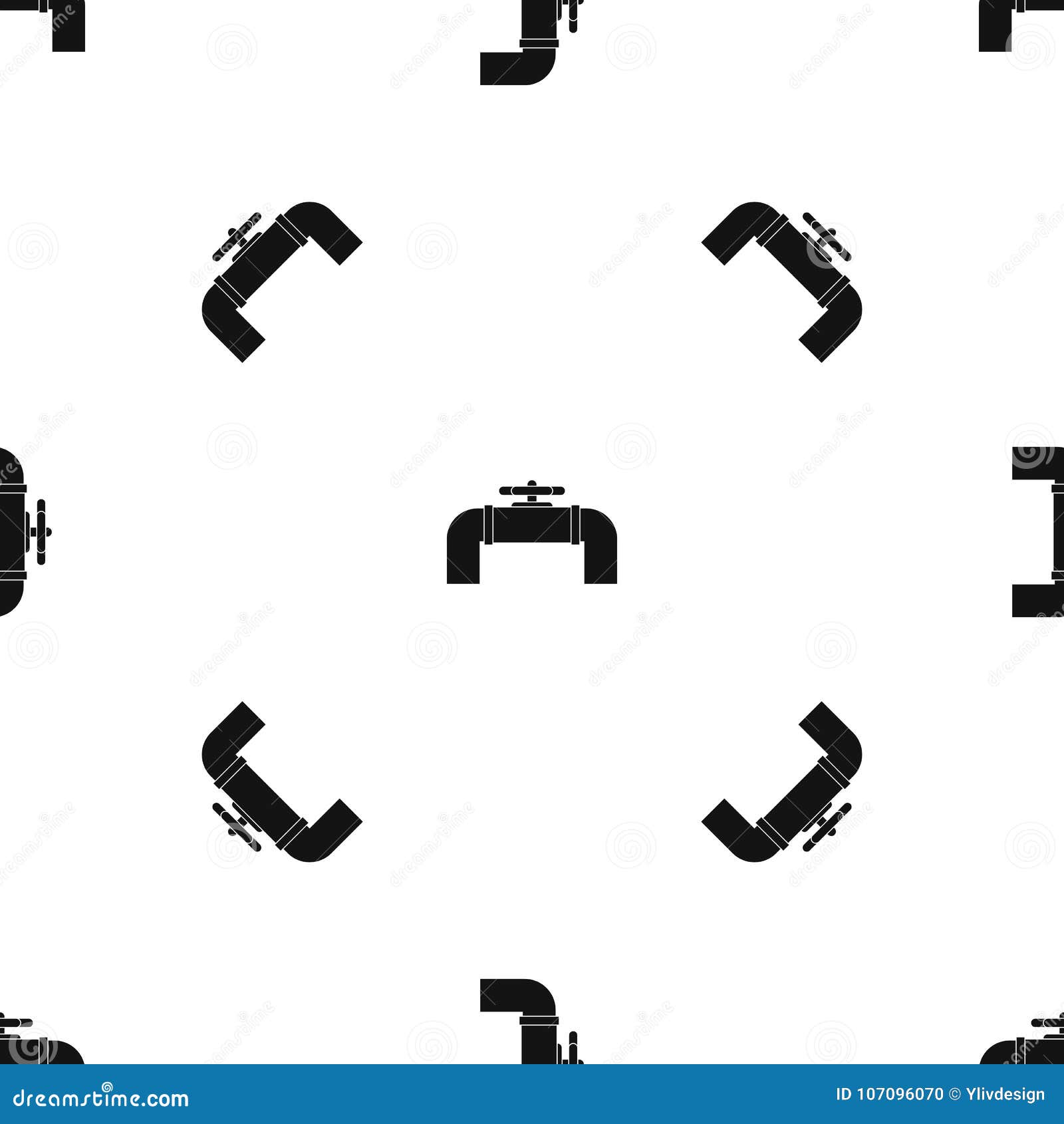 Industrial Pipe Valve Pattern Seamless Black Stock Vector ...