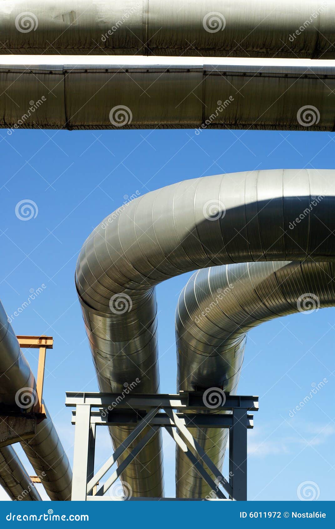 Industrial Pipelines and Electric Power Lines Stock Photo - Image of ...