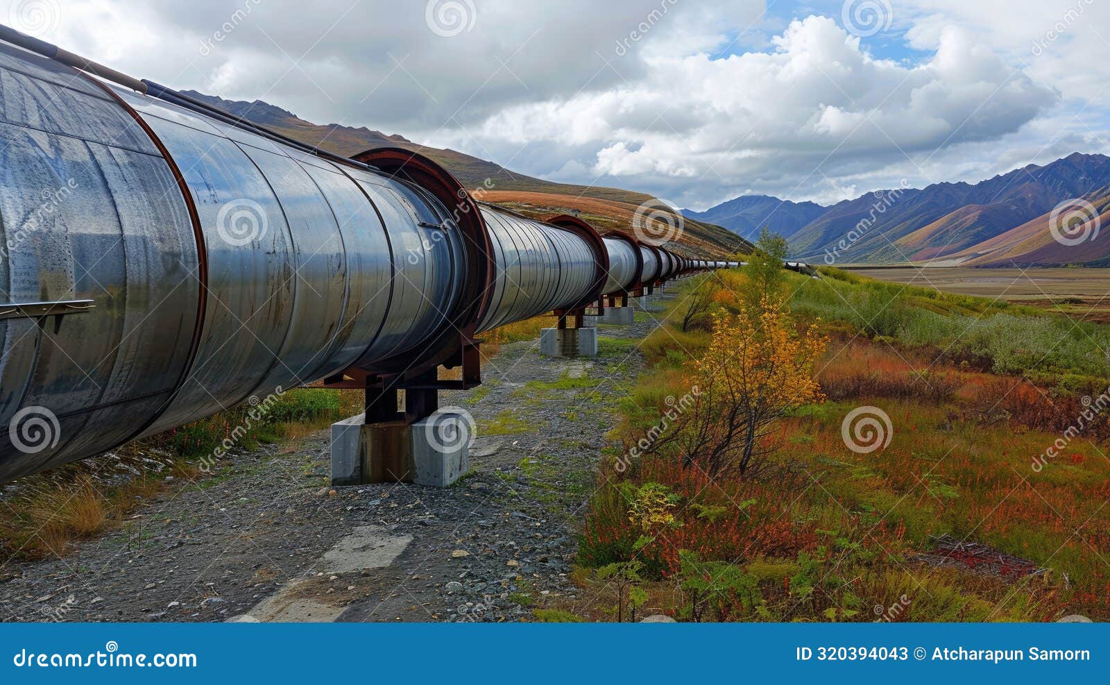 Industrial Pipelines, a Long Line of Pipes of Industrial, Concept of ...