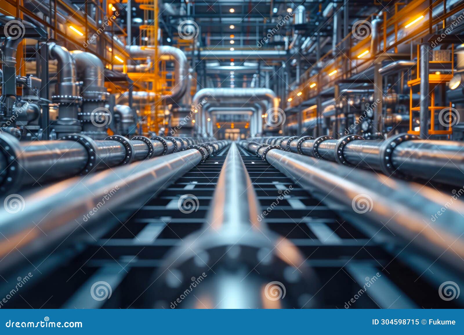 Industrial Pipelines in a Modern Factory. Stock Image - Image of ...