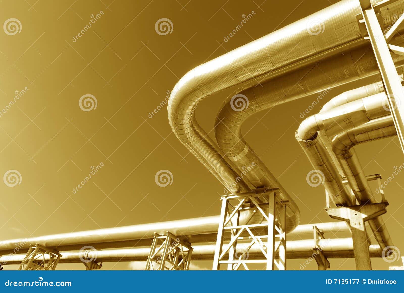 Industrial Pipelines on Pipe-bridge Stock Image - Image of generation ...