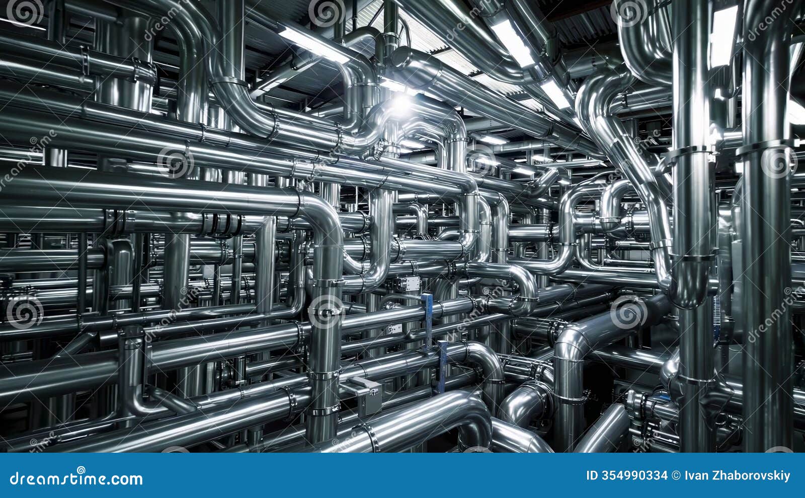 Intricate Pipework System Winding through an Industrial Facility ...