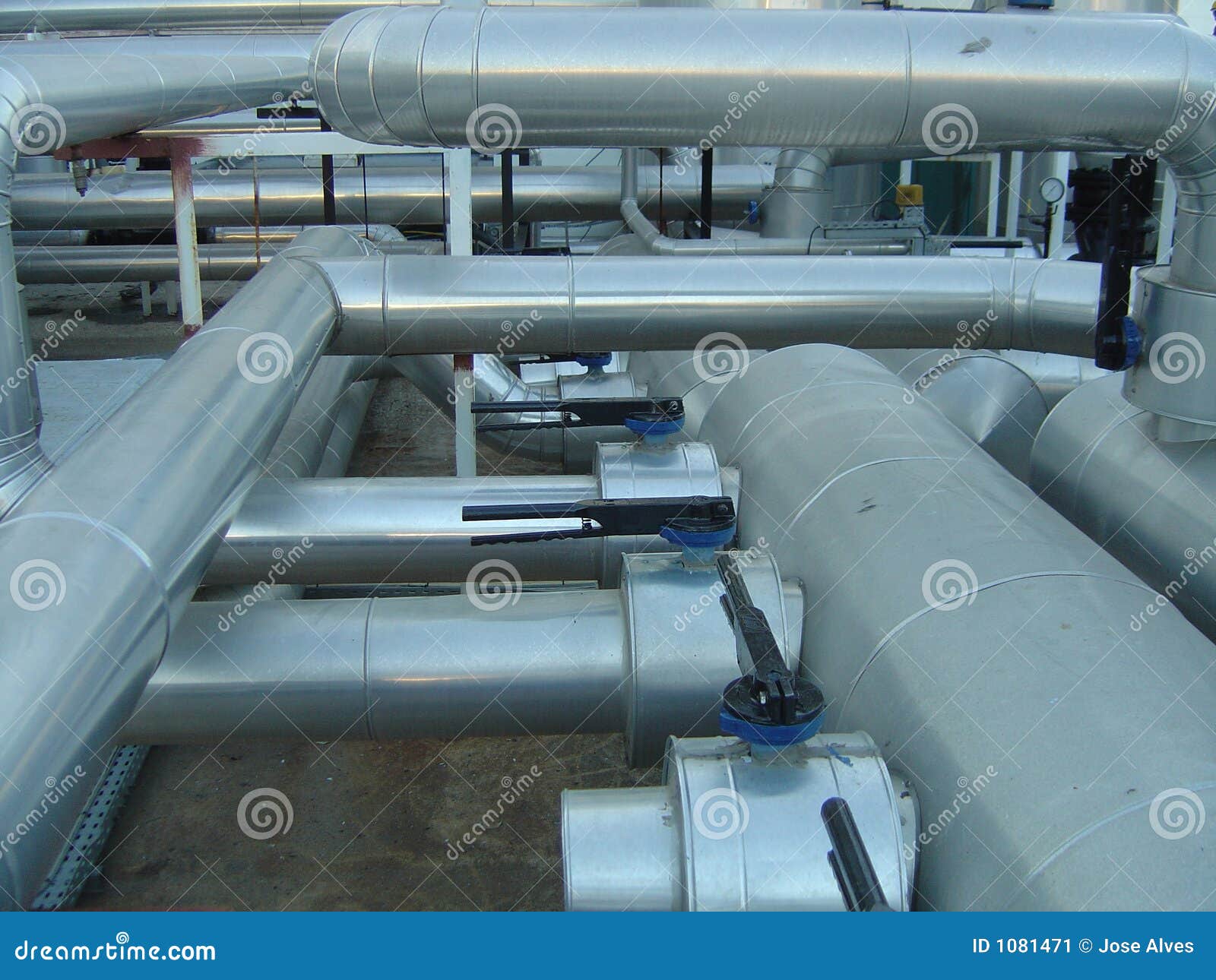 Industrial Cut Pipes For Background. Inside Factory Royalty-Free Stock ...