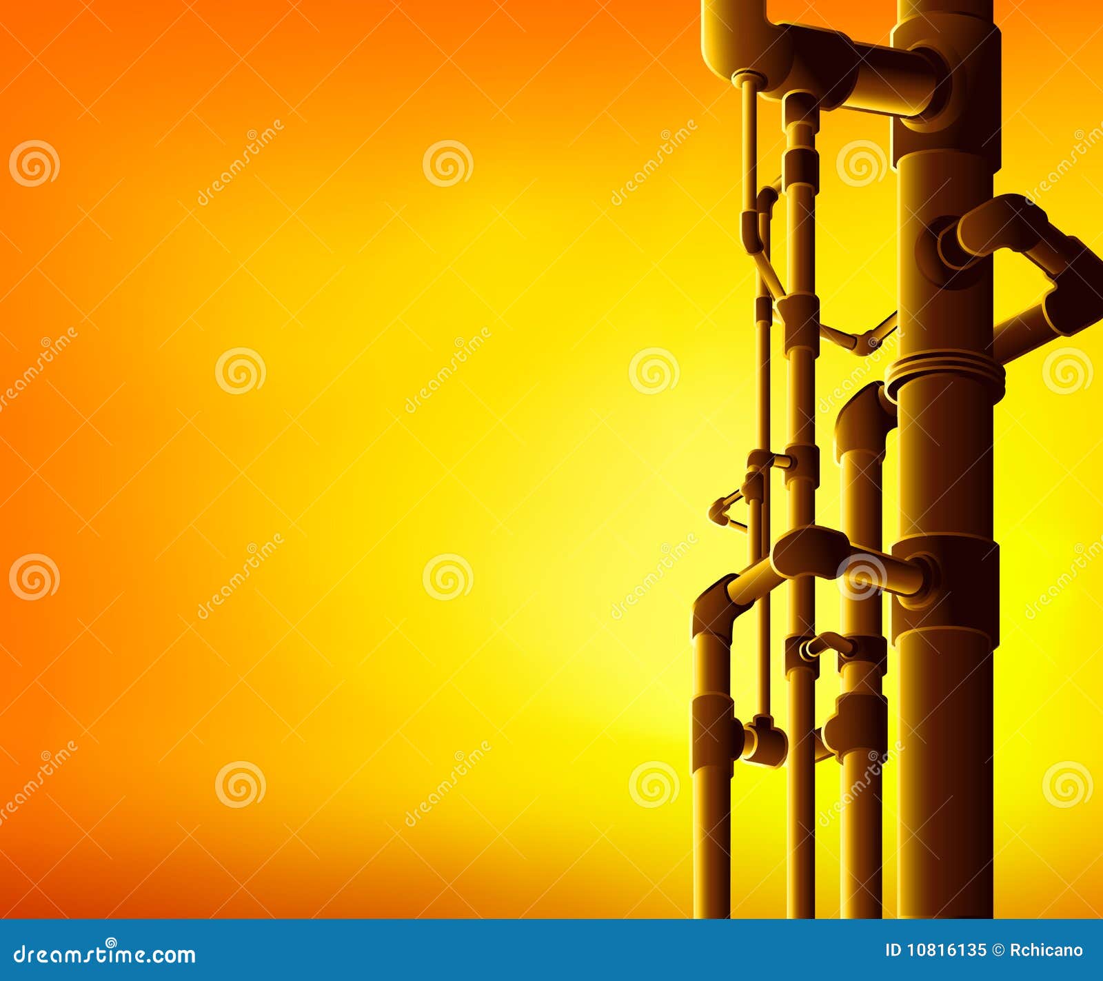 Industrial Pipes With Valves On White Background Royalty-Free Cartoon ...