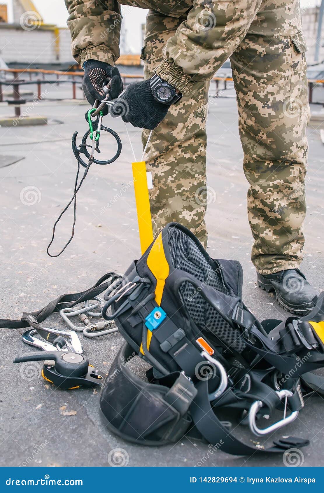 Industrial Pipes. Check by an Industrial Climber Stock Photo - Image of ...