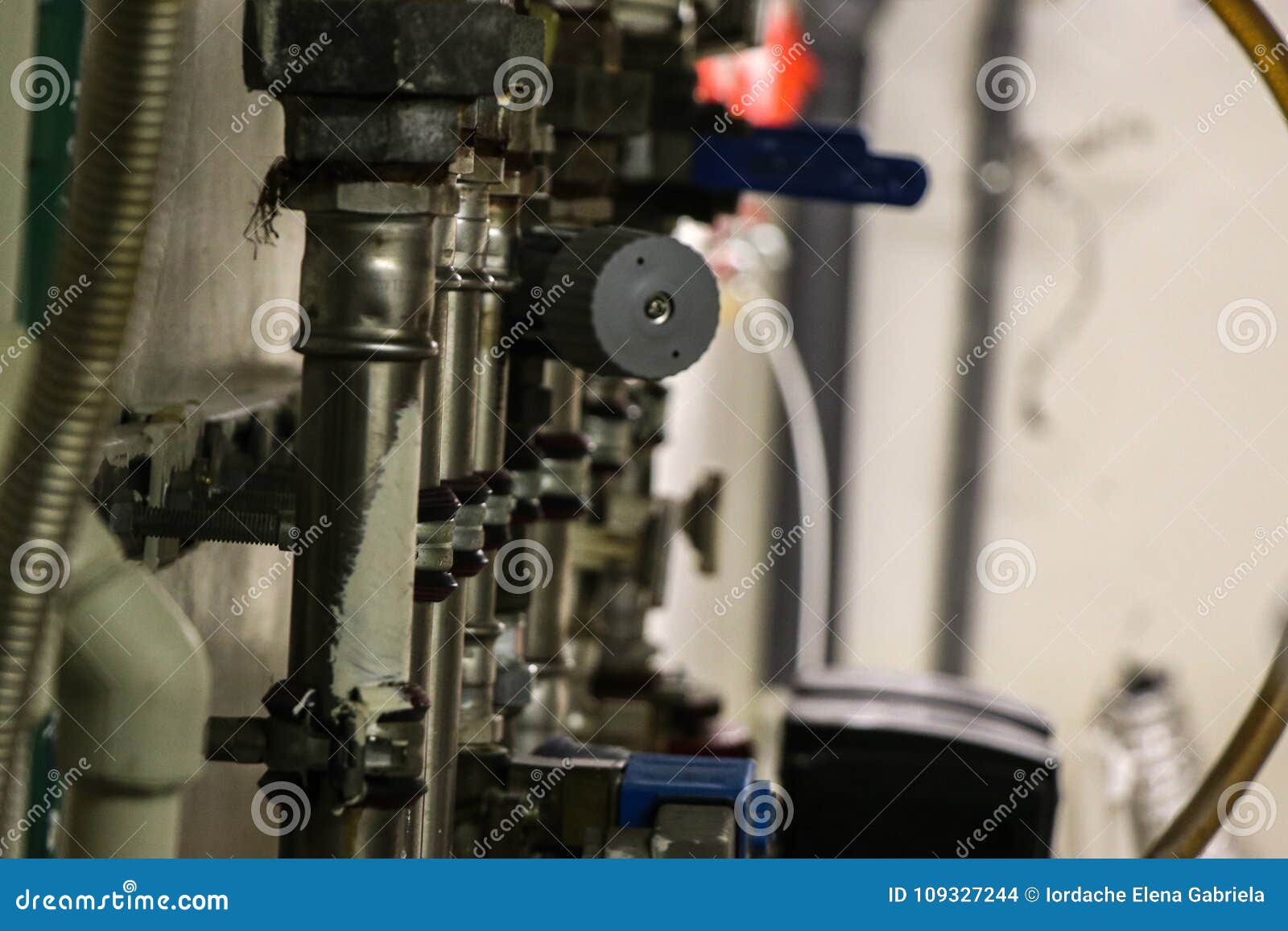 Industrial pipes installed stock photo. Image of equipment - 109327244