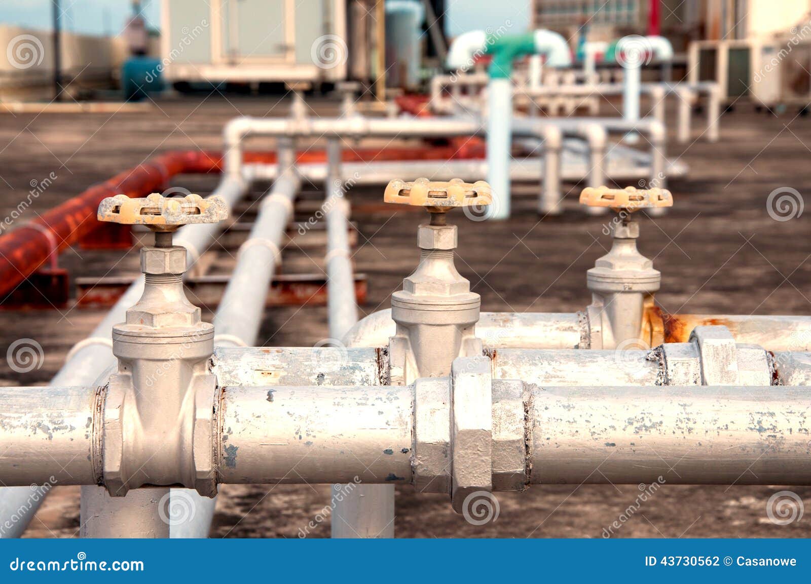 Industrial Pipes at Plumbing on the Building Stock Photo - Image of ...