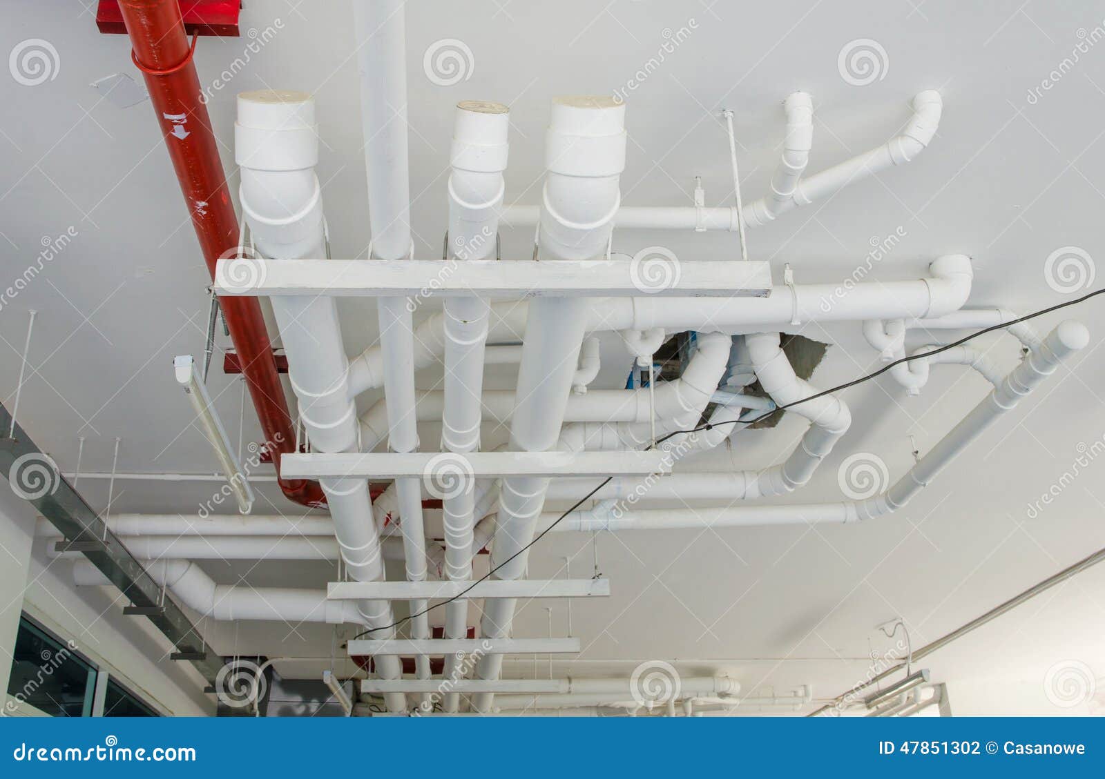 Industrial Pipes at Plumbing on the Building Stock Photo - Image of ...