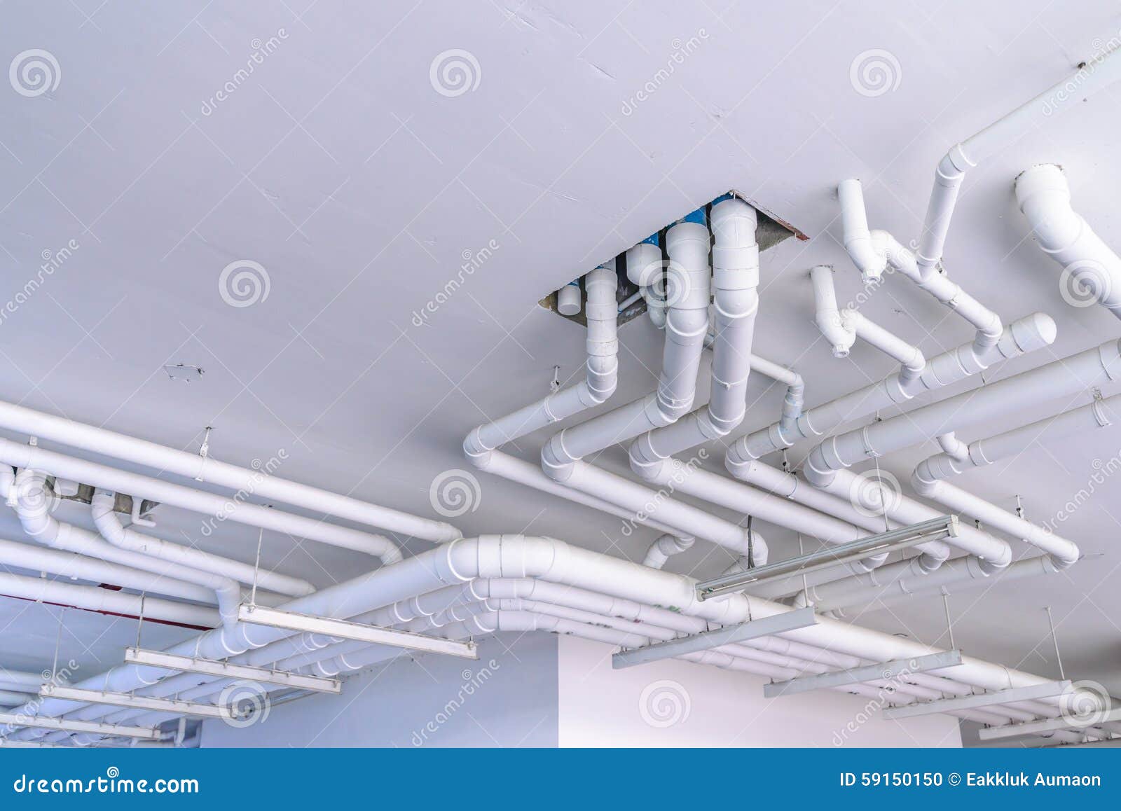 Industrial Pipes for Plumbing System on Building Stock Photo - Image of ...