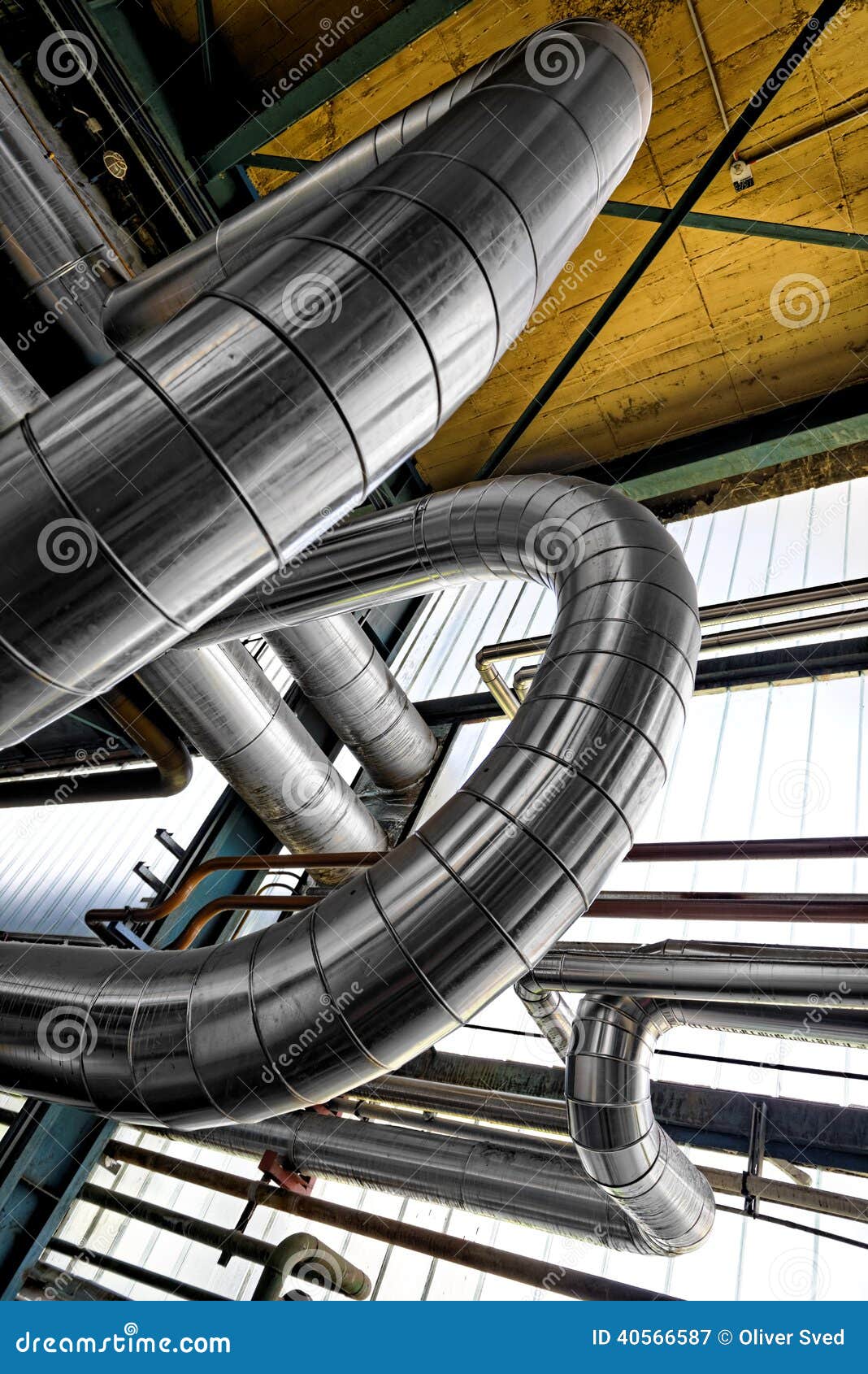Industrial Pipes in a Thermal Power Plant Stock Image - Image of ...