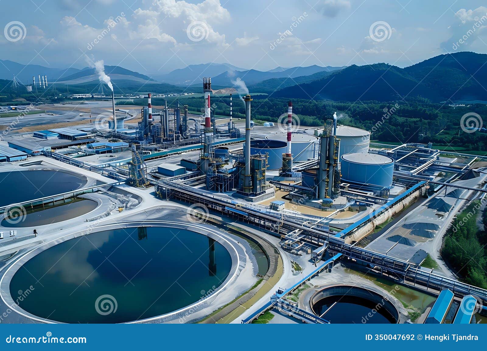 Industrial Plant Aerial View: Refining Processes and Environmental ...