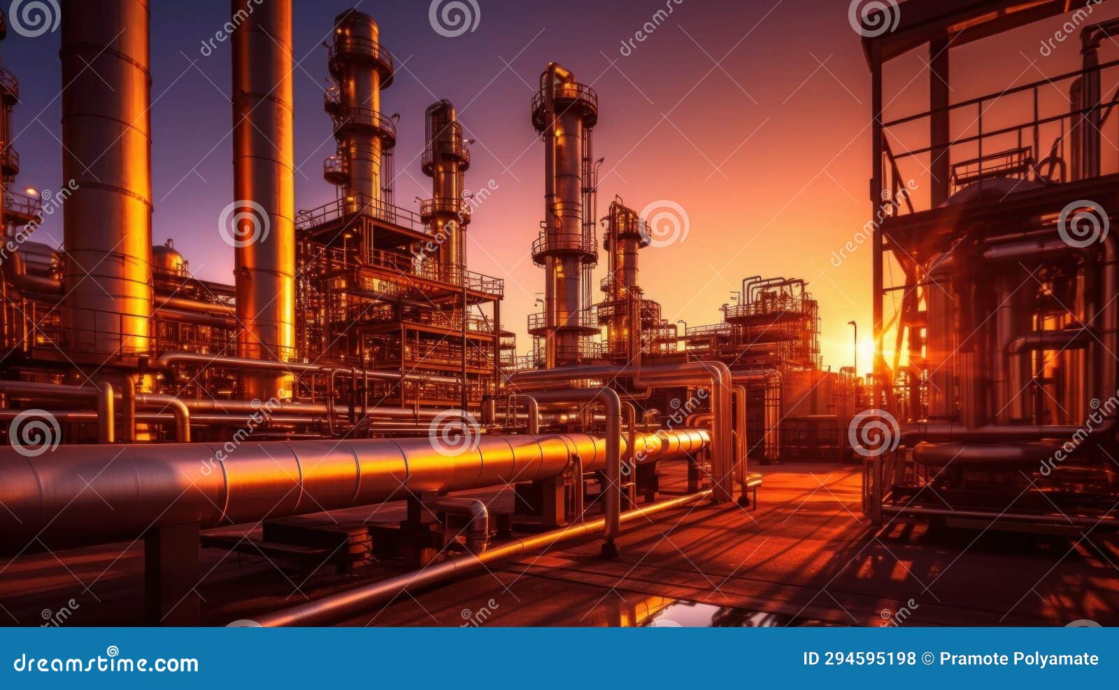 Industrial Plant, Oil Refinery Plant Pipe Line Stock Photo - Image of ...
