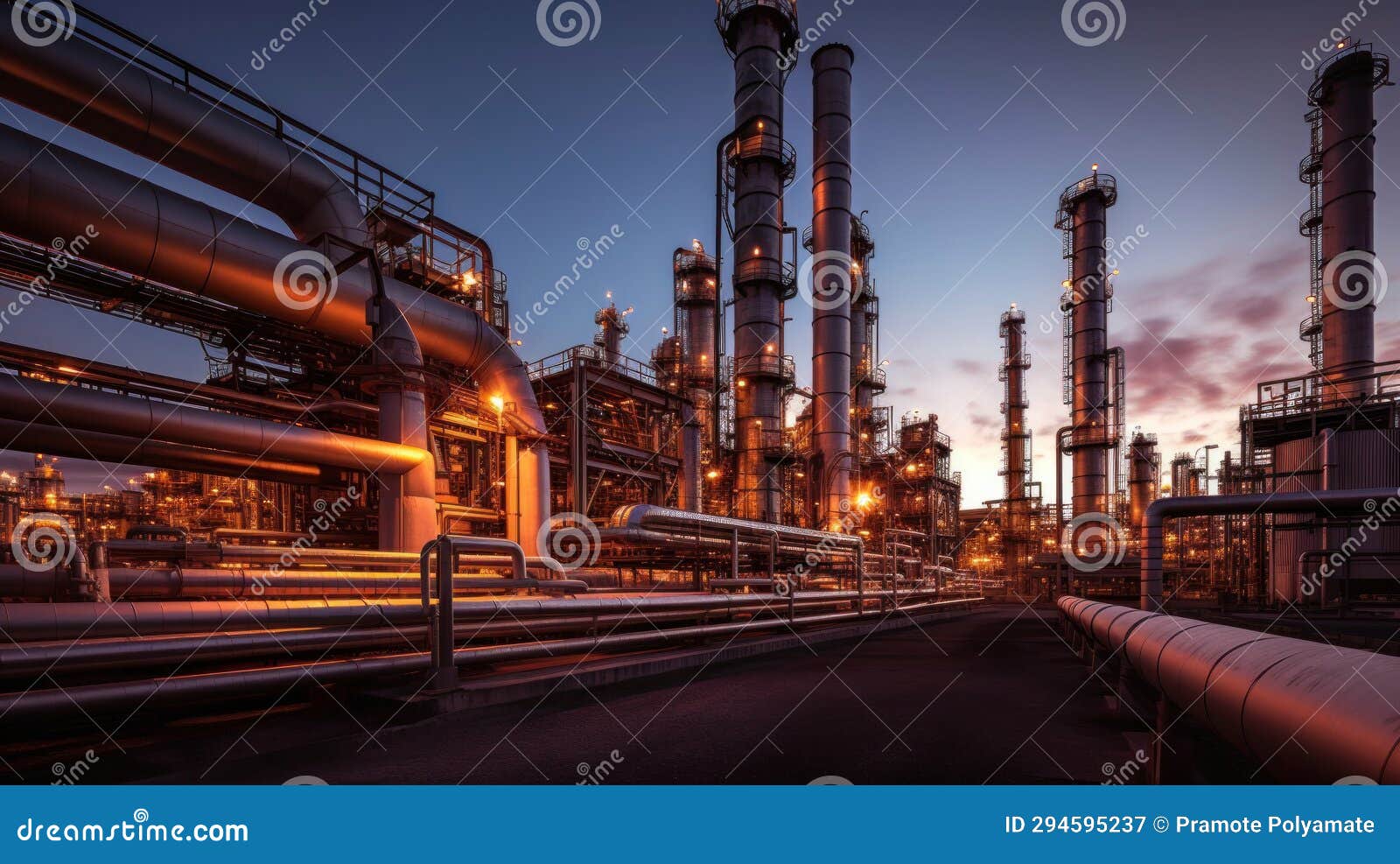 Industrial Plant, Oil Refinery Plant Pipe Line Stock Image - Image of ...