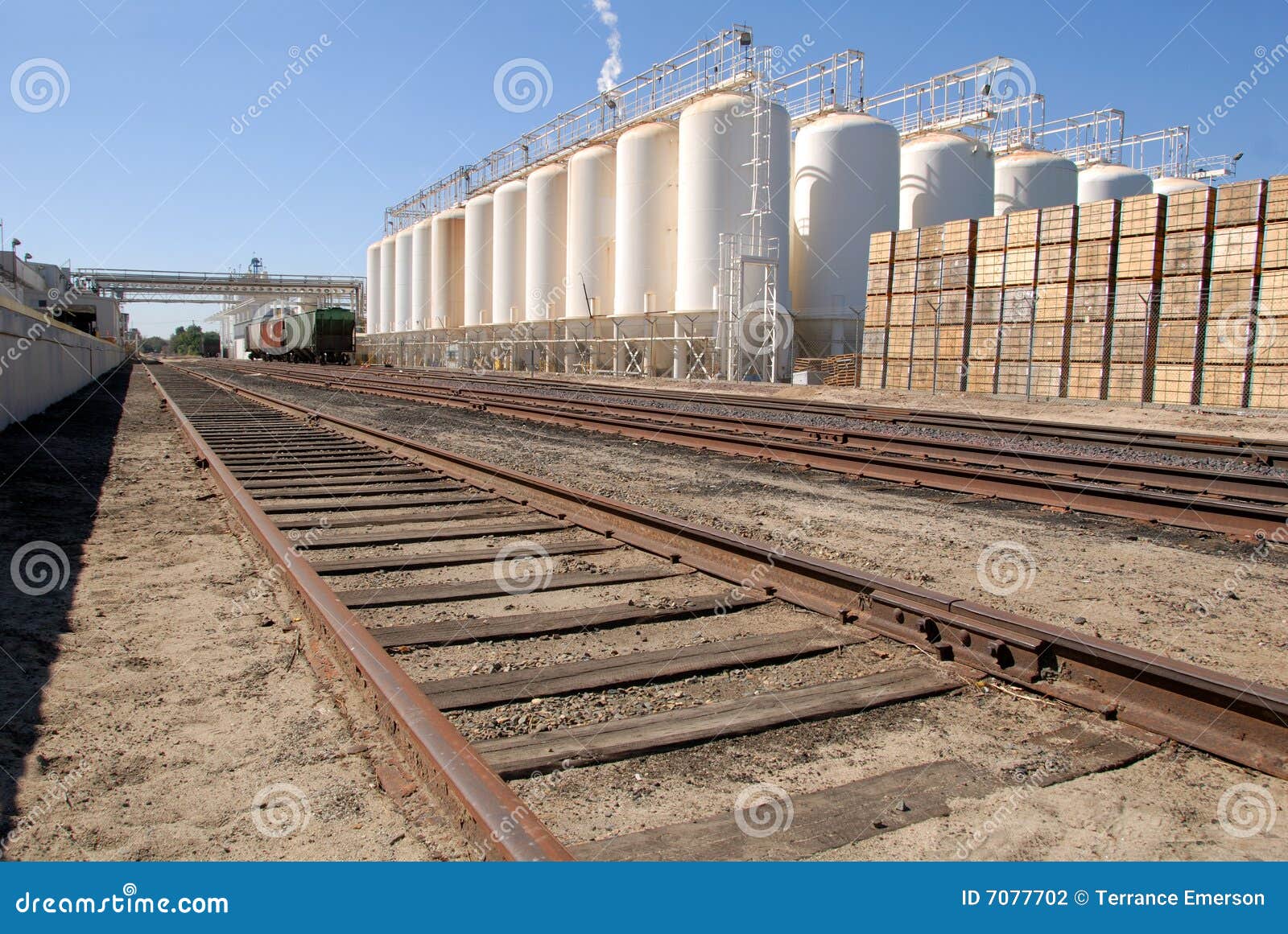 Industrial Plant and Railroad Tracks Stock Photo - Image of vanishing ...