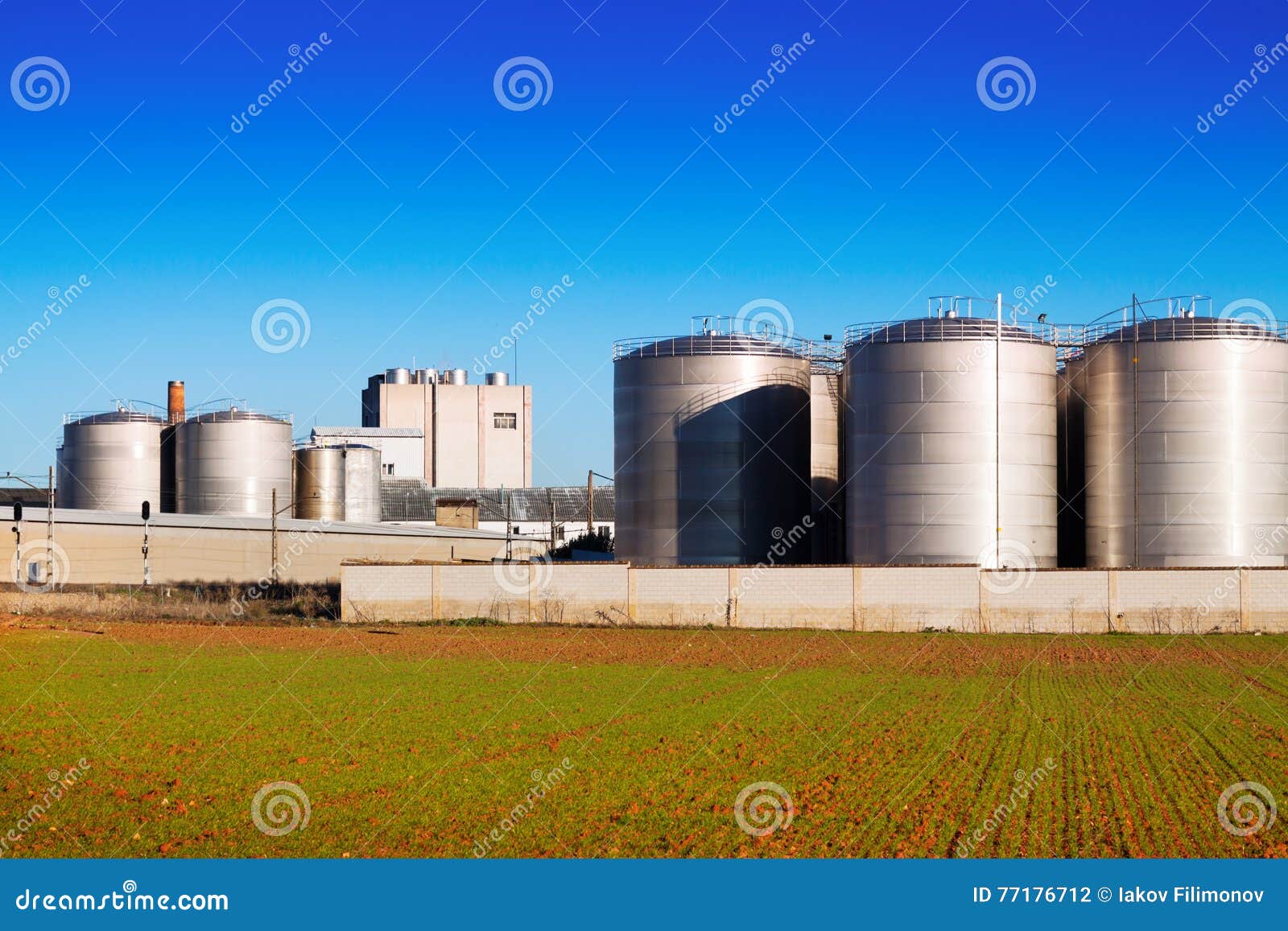 Industrial Plant with Store Tanks Stock Photo - Image of outdoors ...