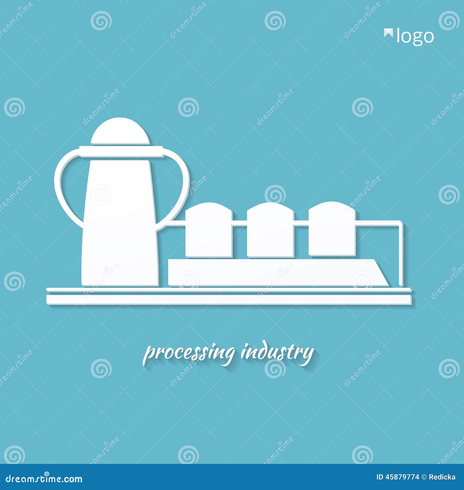 Industrial plant vector stock vector. Illustration of business - 45879774
