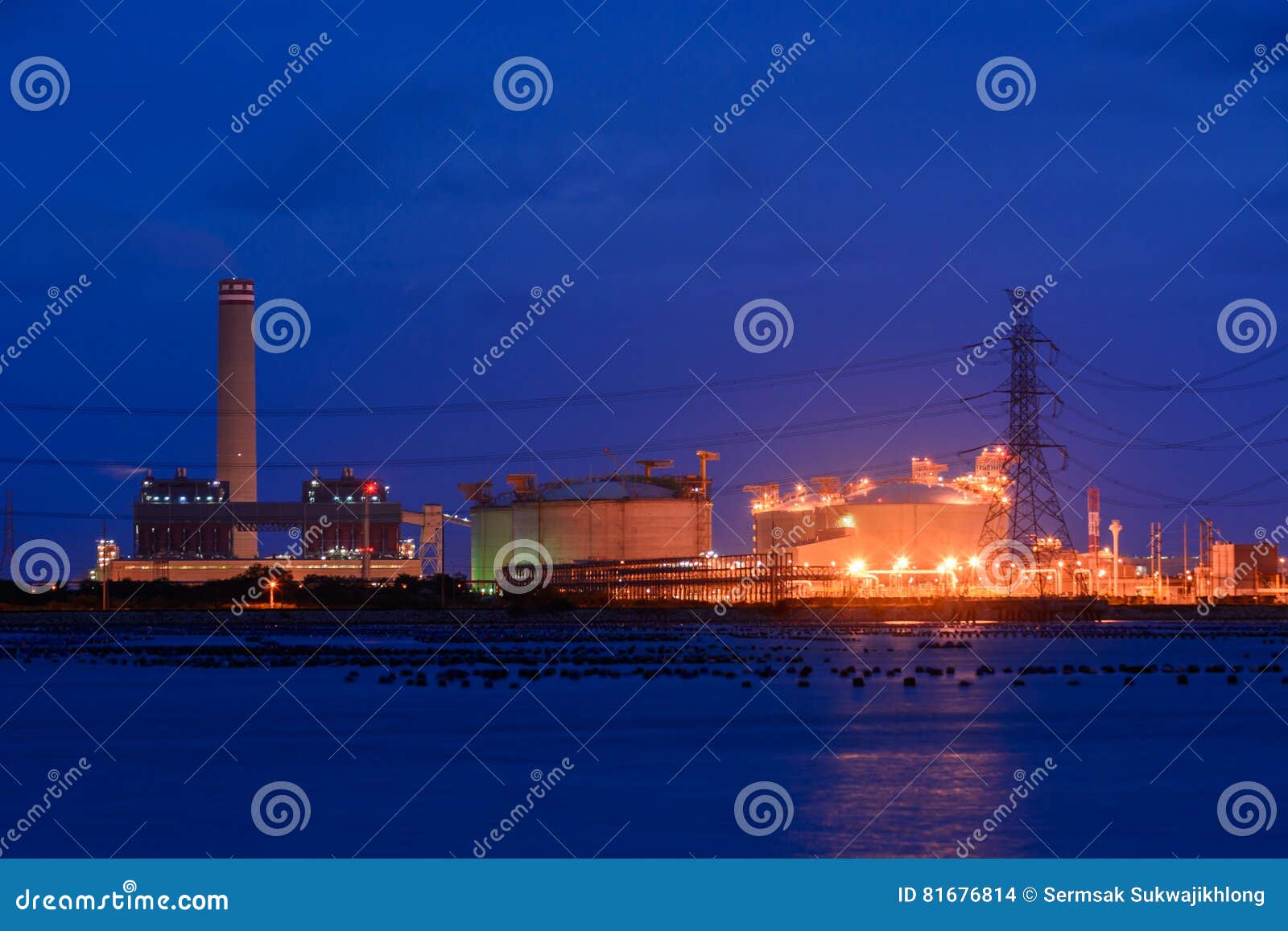Industrial Plants Located by the Sea. Stock Photo - Image of ...