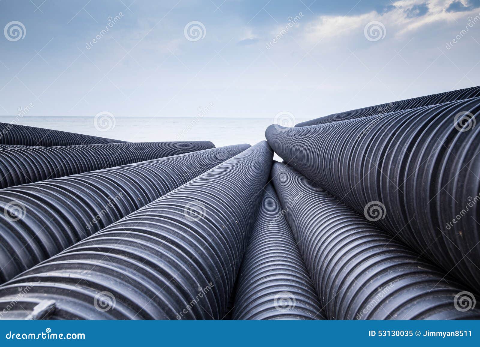 Industrial plastic pipe stock image. Image of sewer, technology - 53130035