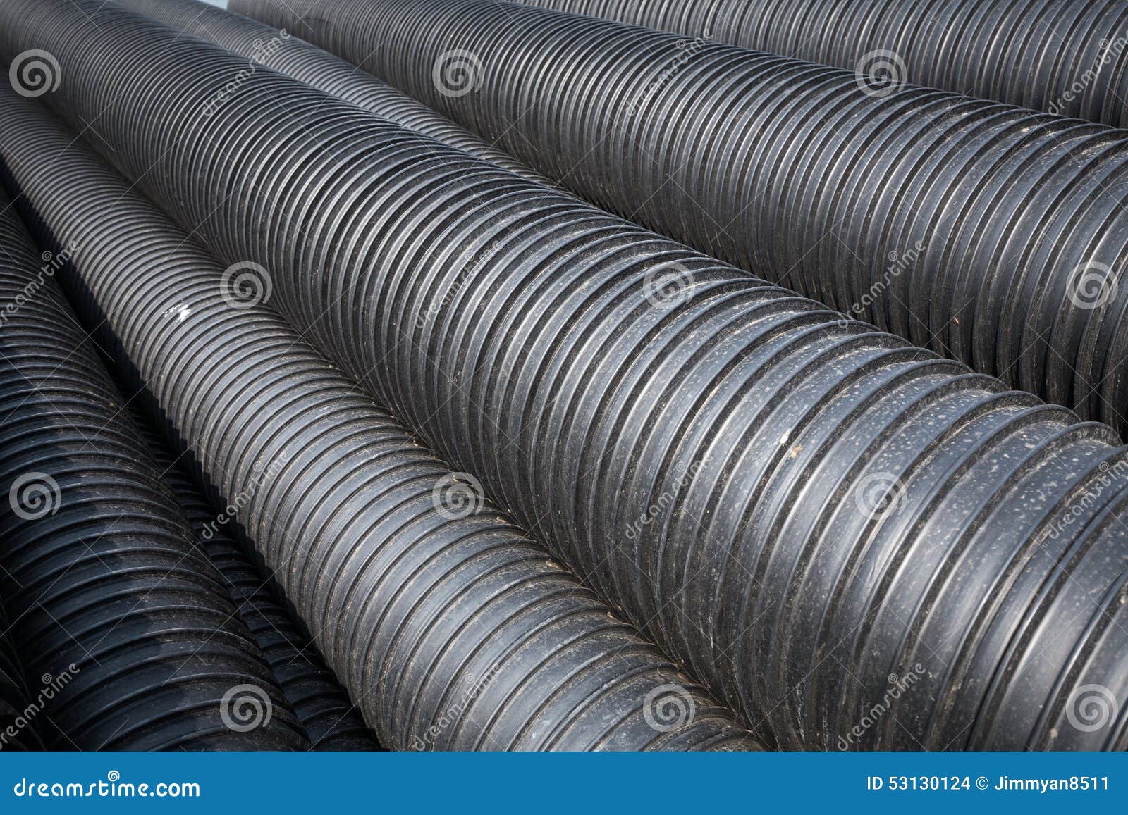 Industrial plastic pipe stock photo. Image of tube, corrugated - 53130124