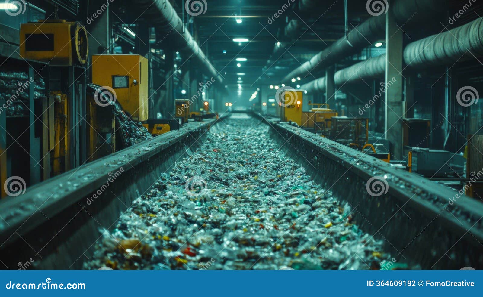 Industrial Plastic Recycling Conveyor System Stock Photo ...