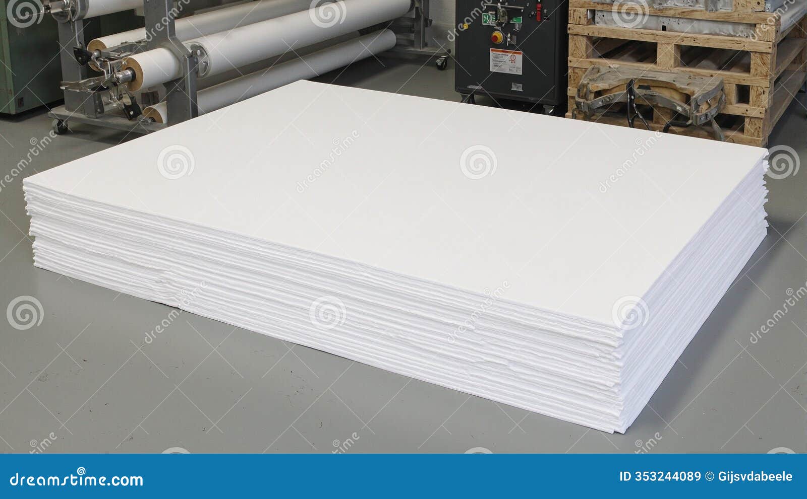 Industrial Plastic Sheets Neatly Stacked on Factory Floor with Rolls ...