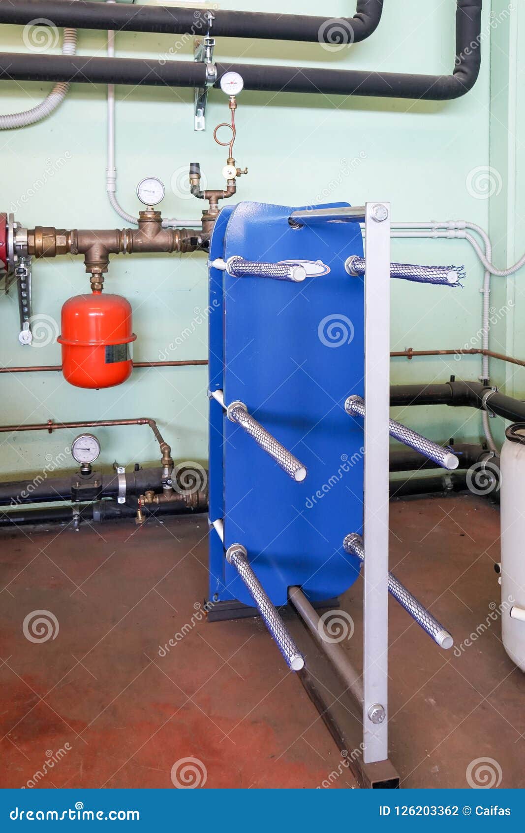 Plate Heat Exchanger Rods Installed In The System Transfer Heat Stock ...