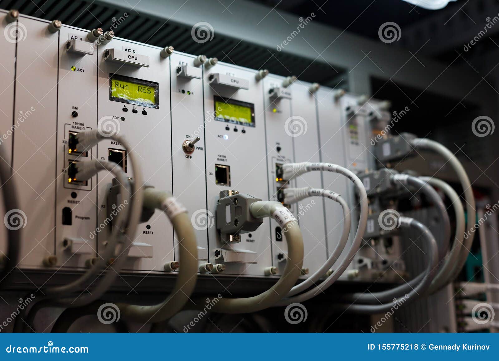 Industrial PLC System in a Rack Stock Photo - Image of logic, ethernet ...