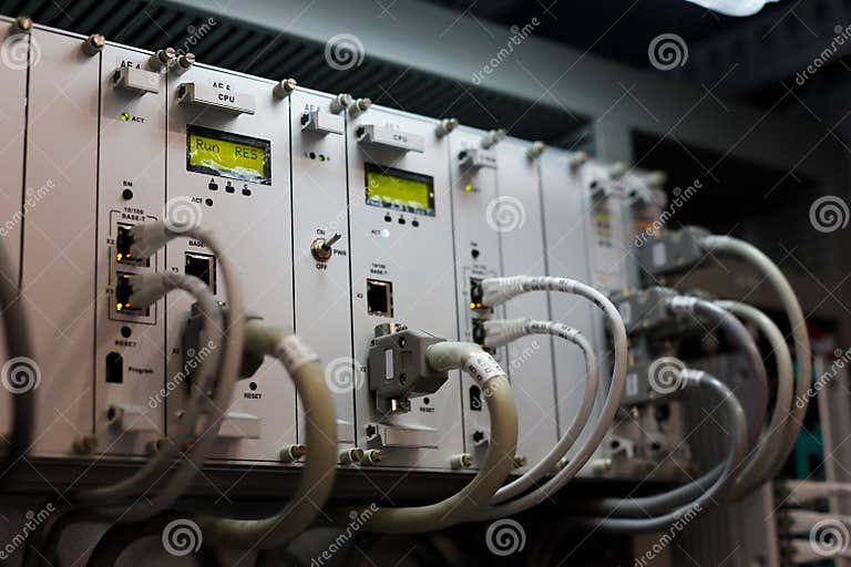 Industrial PLC System in a Rack Stock Photo - Image of logic, ethernet ...