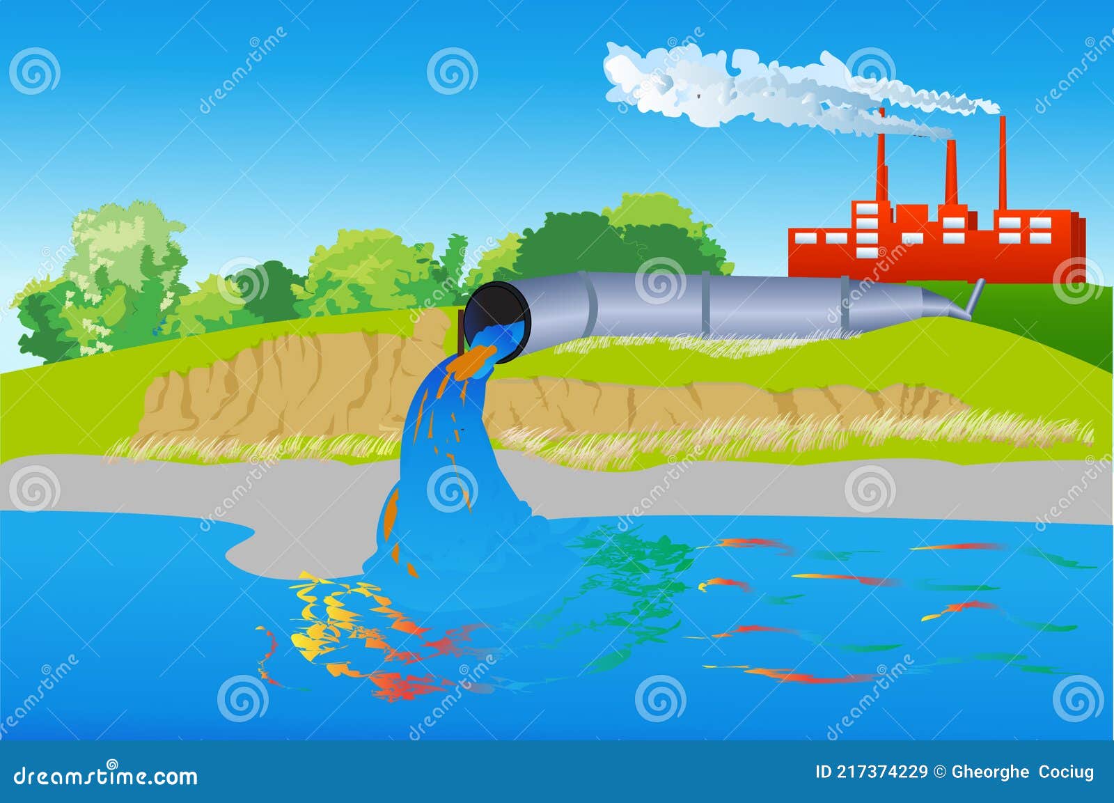 Industrial Discharge From The Pipe Royalty-Free Illustration ...