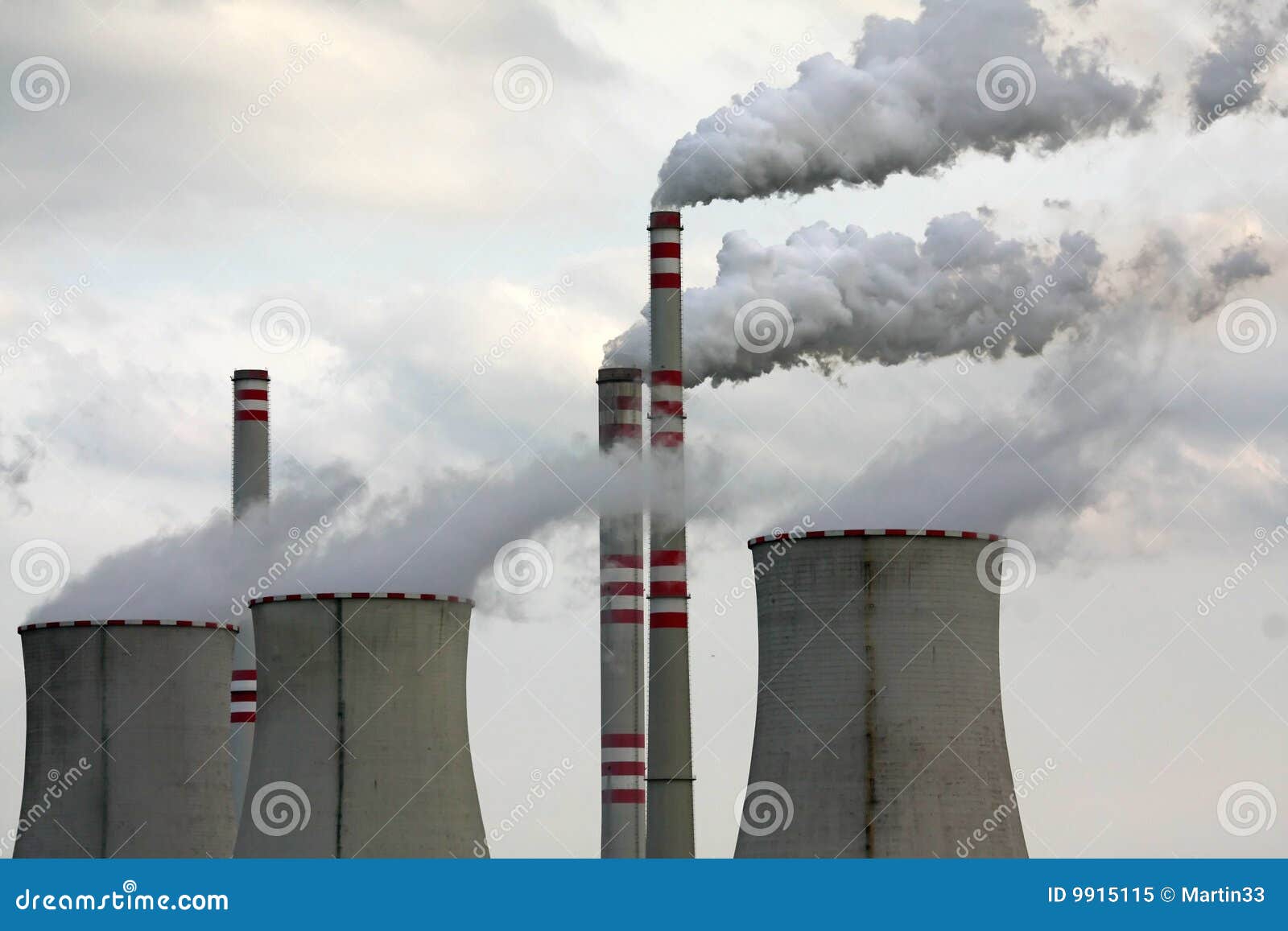 Air Pollution - Thermal Power Plant Releases Polluted Gas In The Air ...