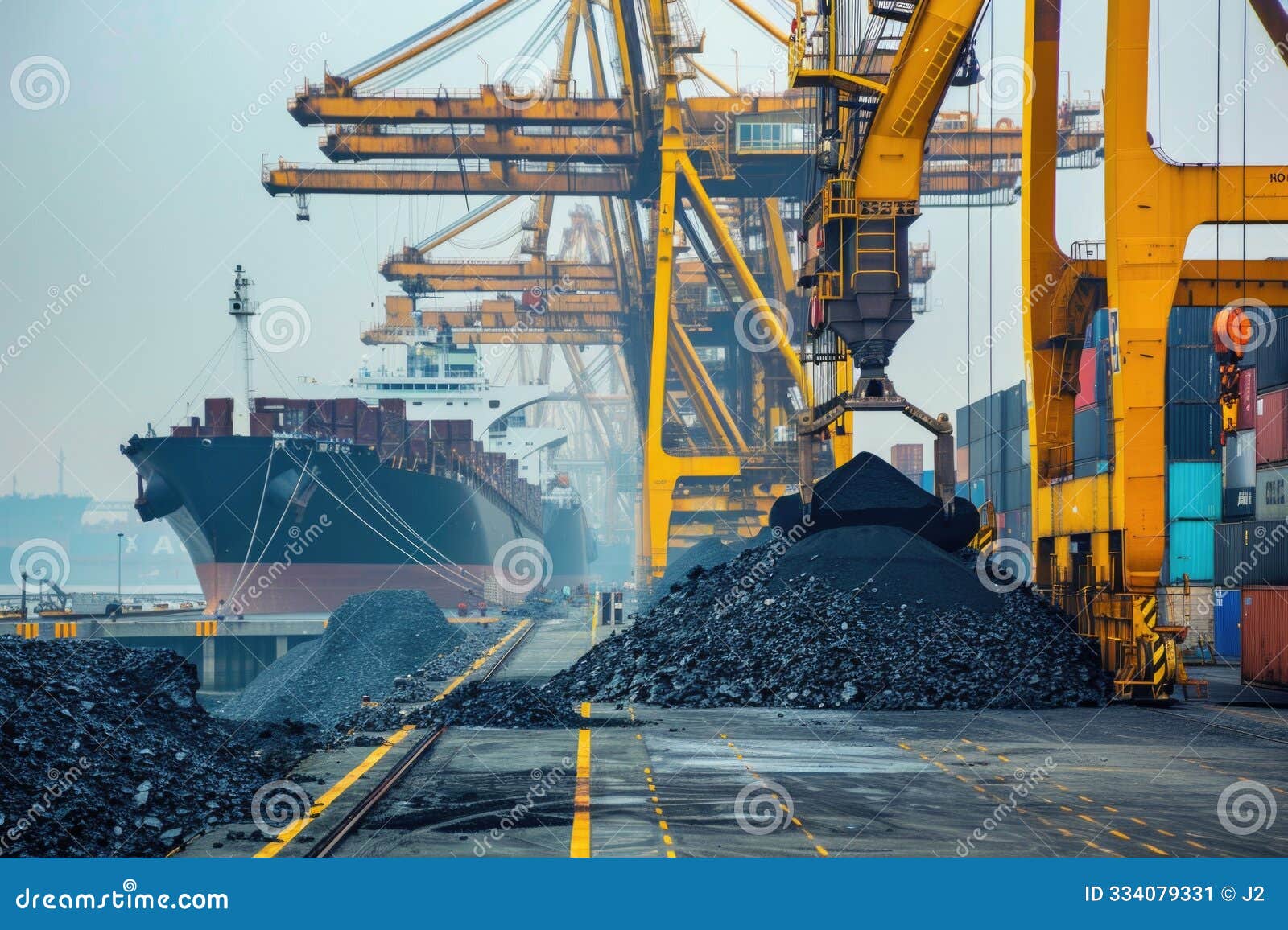 Unloading Of Coal From Railway Wagons. Royalty-Free Stock Photo ...