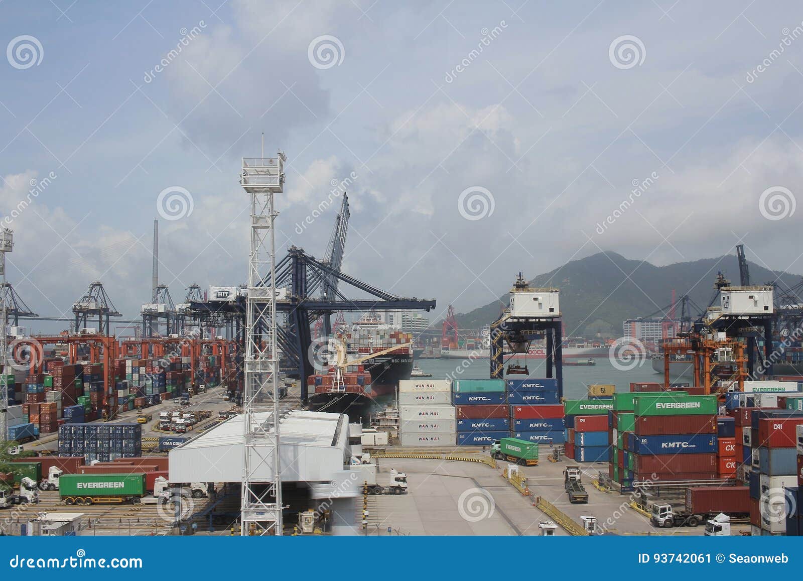 The Industrial Port with Containers Editorial Photo - Image of business ...