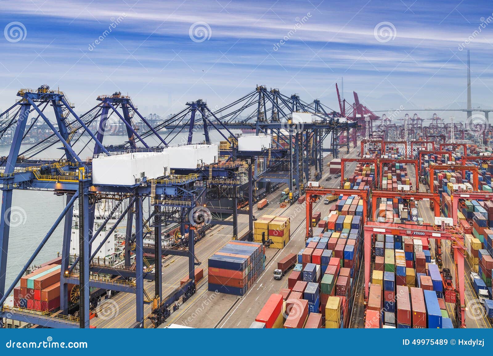 Industrial port stock image. Image of business, lorry - 49975489