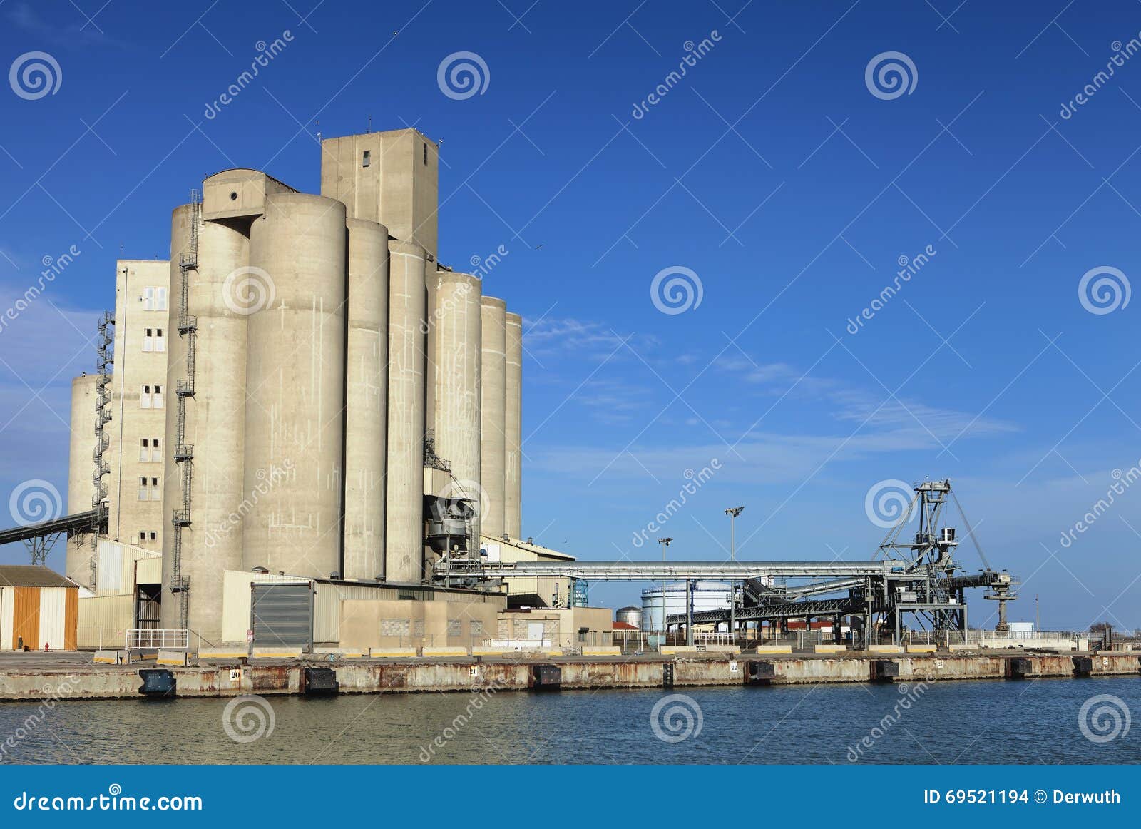 Industrial Port with Storage Silos Stock Photo - Image of industry ...