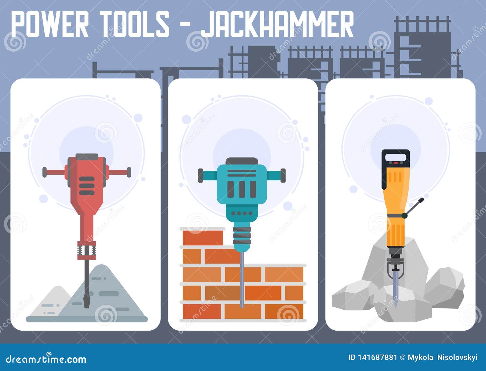 Industrial Power Tools Shop Flat Vector Web Banner Stock Vector ...