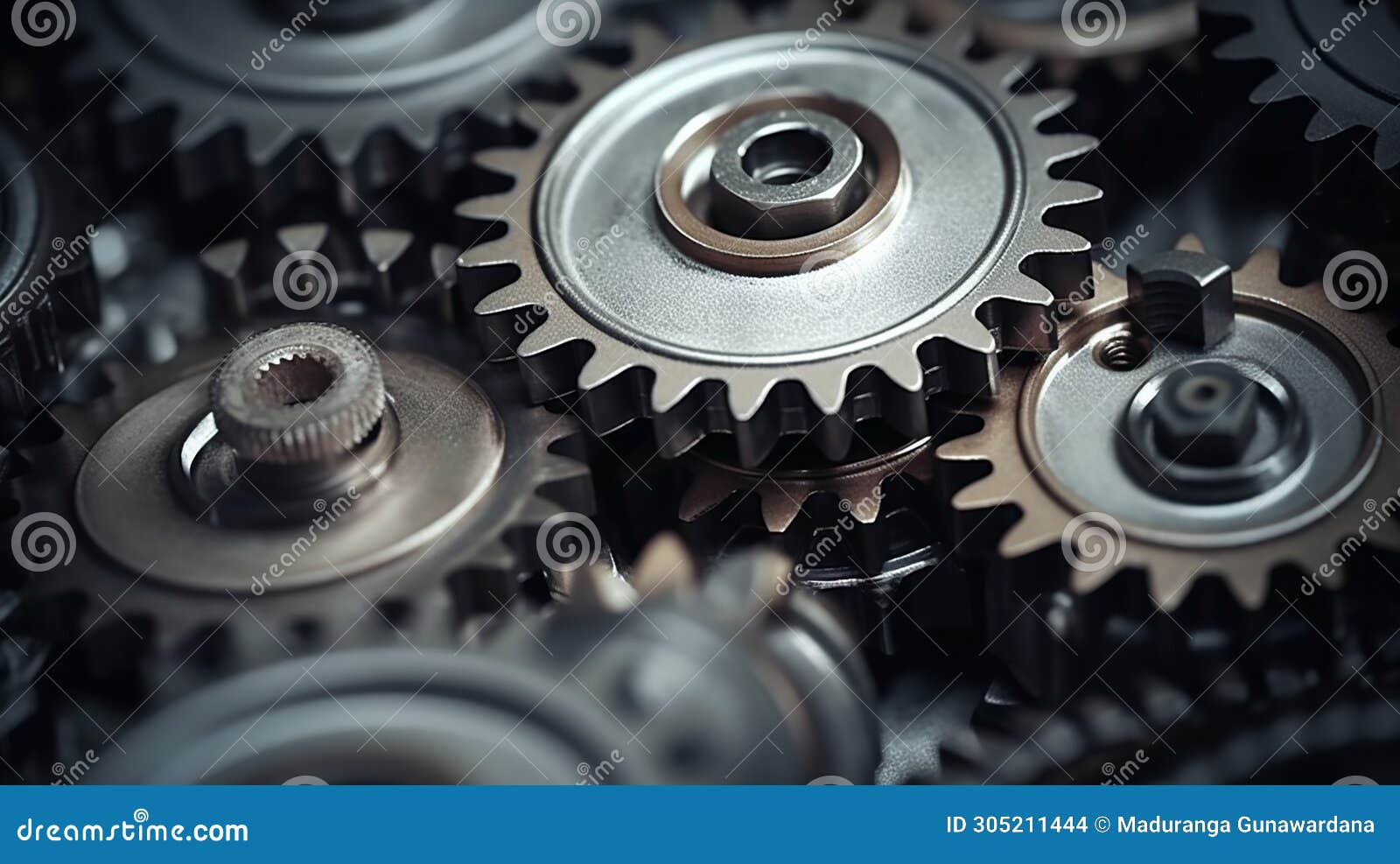 Industrial Precision: Raw Mechanical Gear in Dramatic Lighting. Stock ...