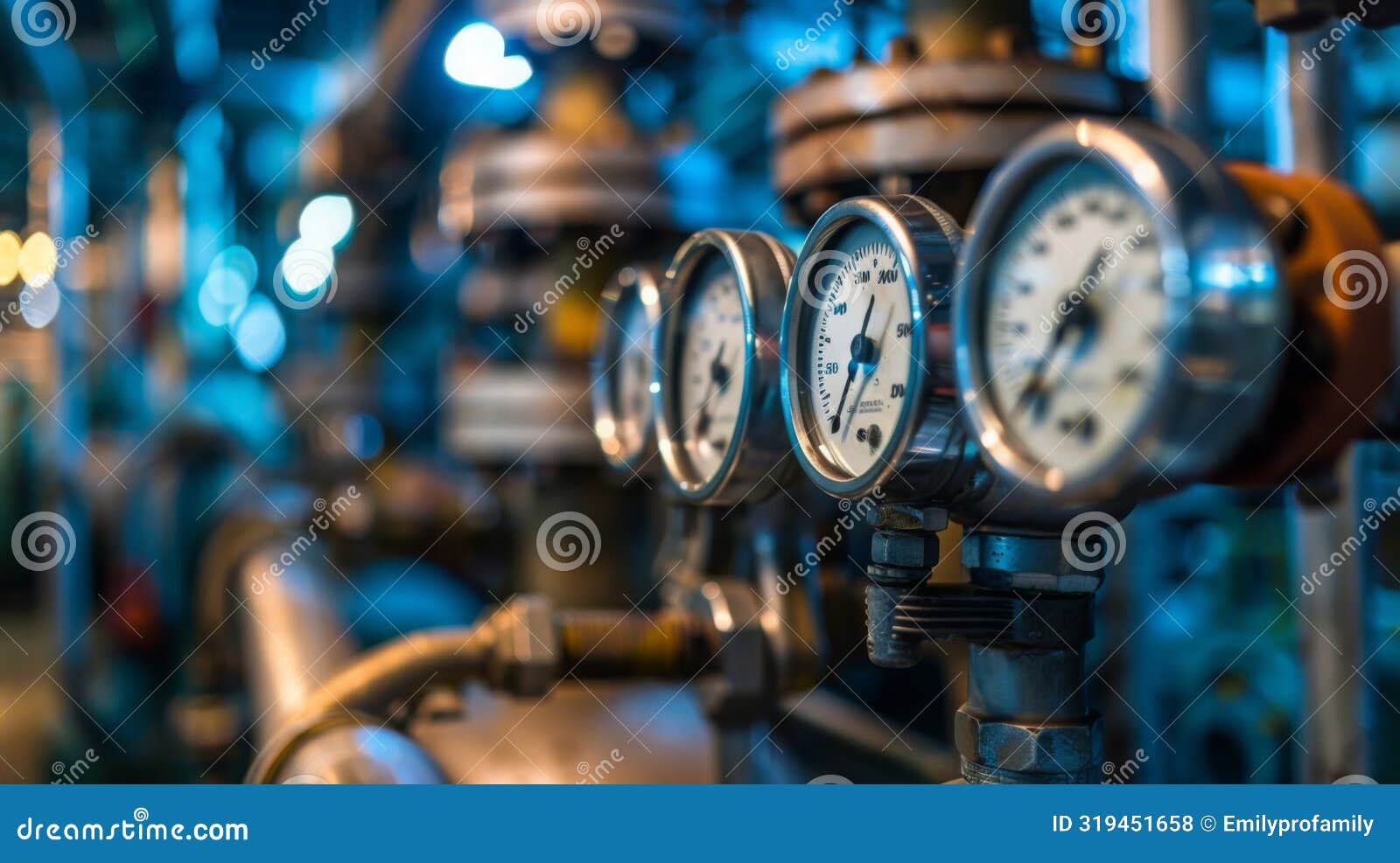 Industrial Pressure Gauges in a Factory at Night Stock Photo - Image of ... Industrial Pressure Gauges in a Factory at Night Stock Photo - Image of ...
