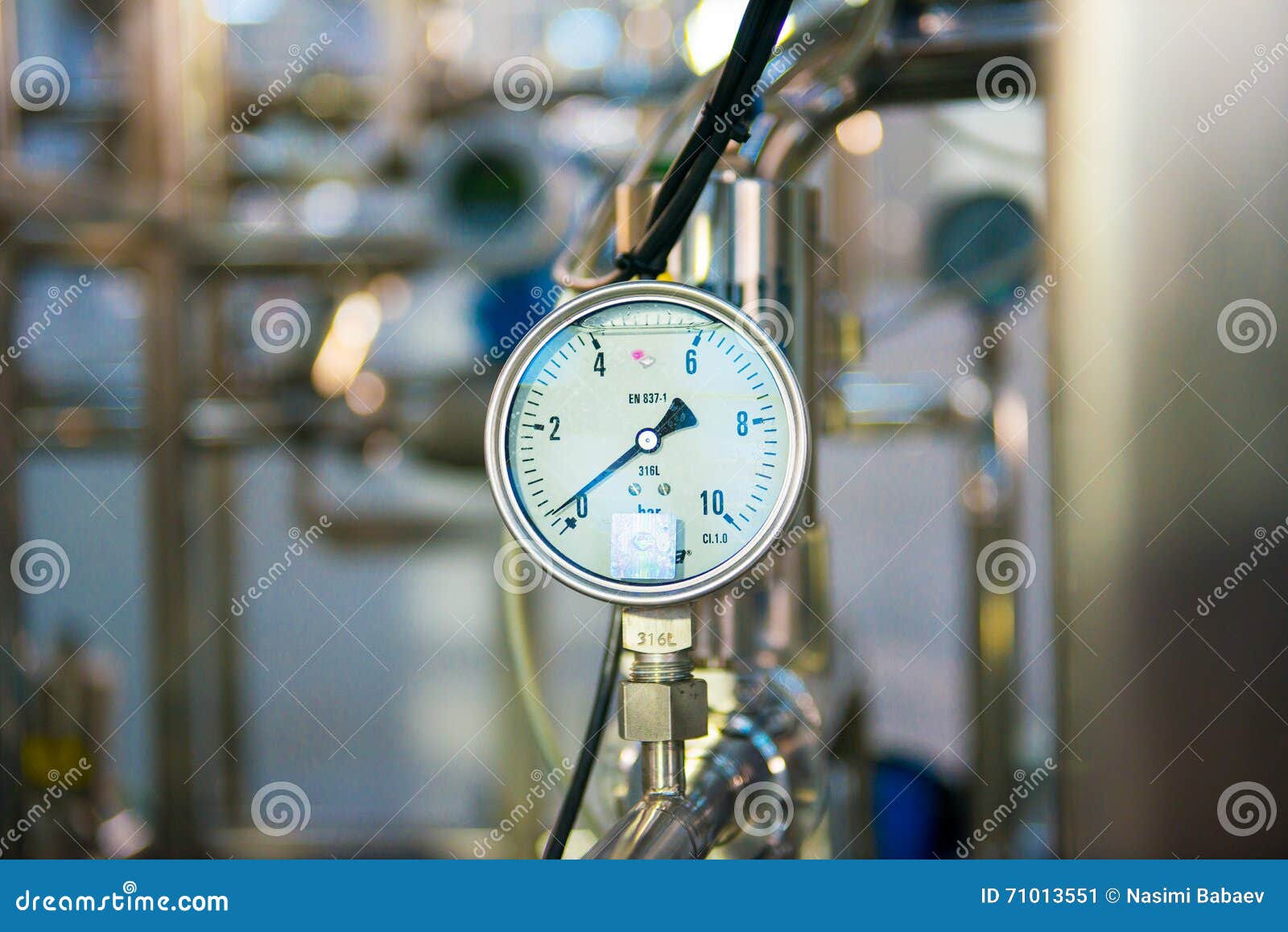 Industrial pressure meter stock image. Image of pipe - 71013551