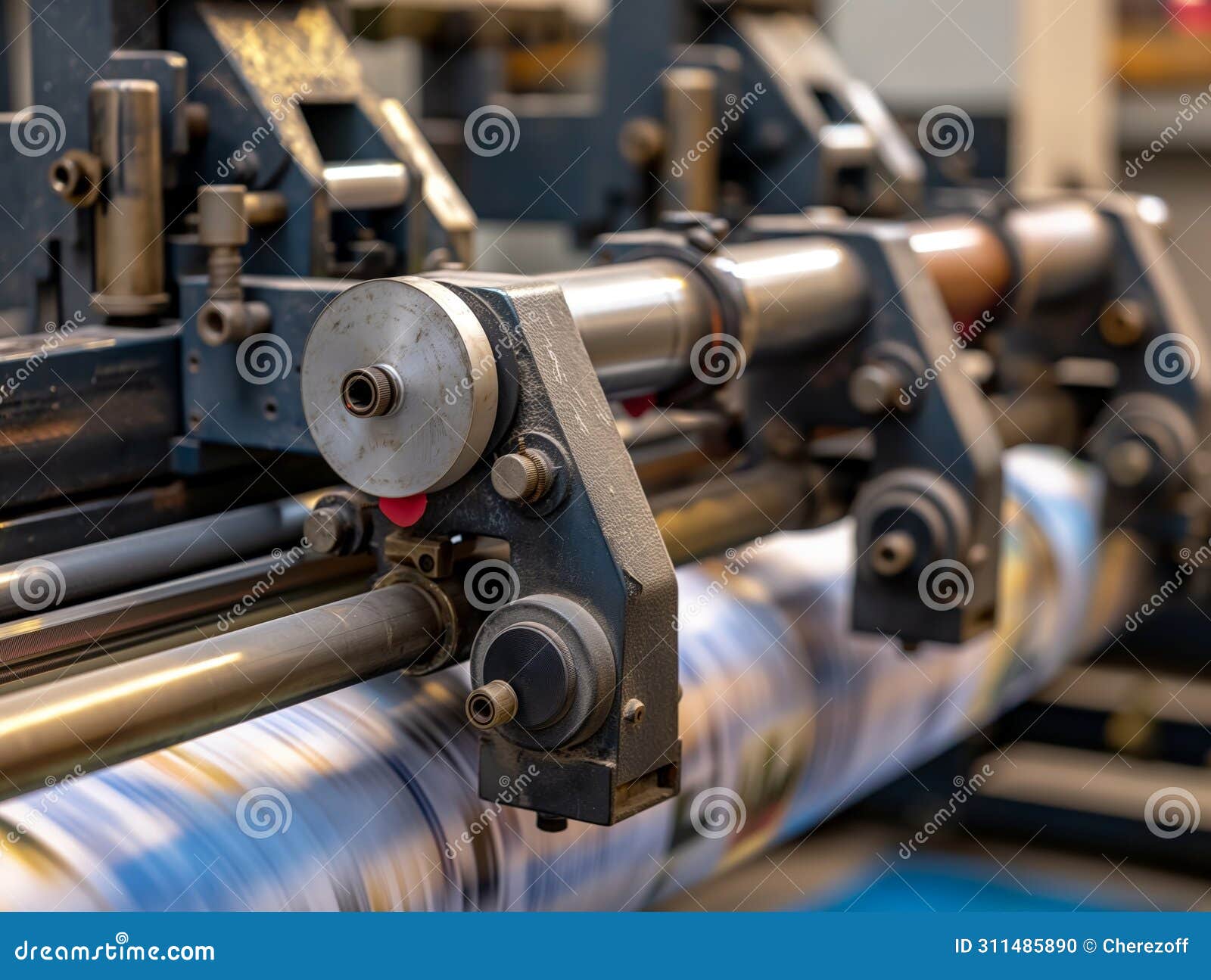 Industrial Printing Press in Operation Stock Photo - Image of ...