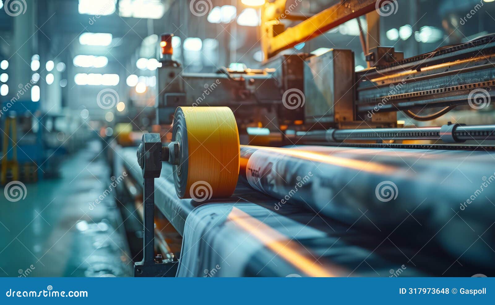 Industrial Printing Press in Operation in a Factory Stock Illustration ...