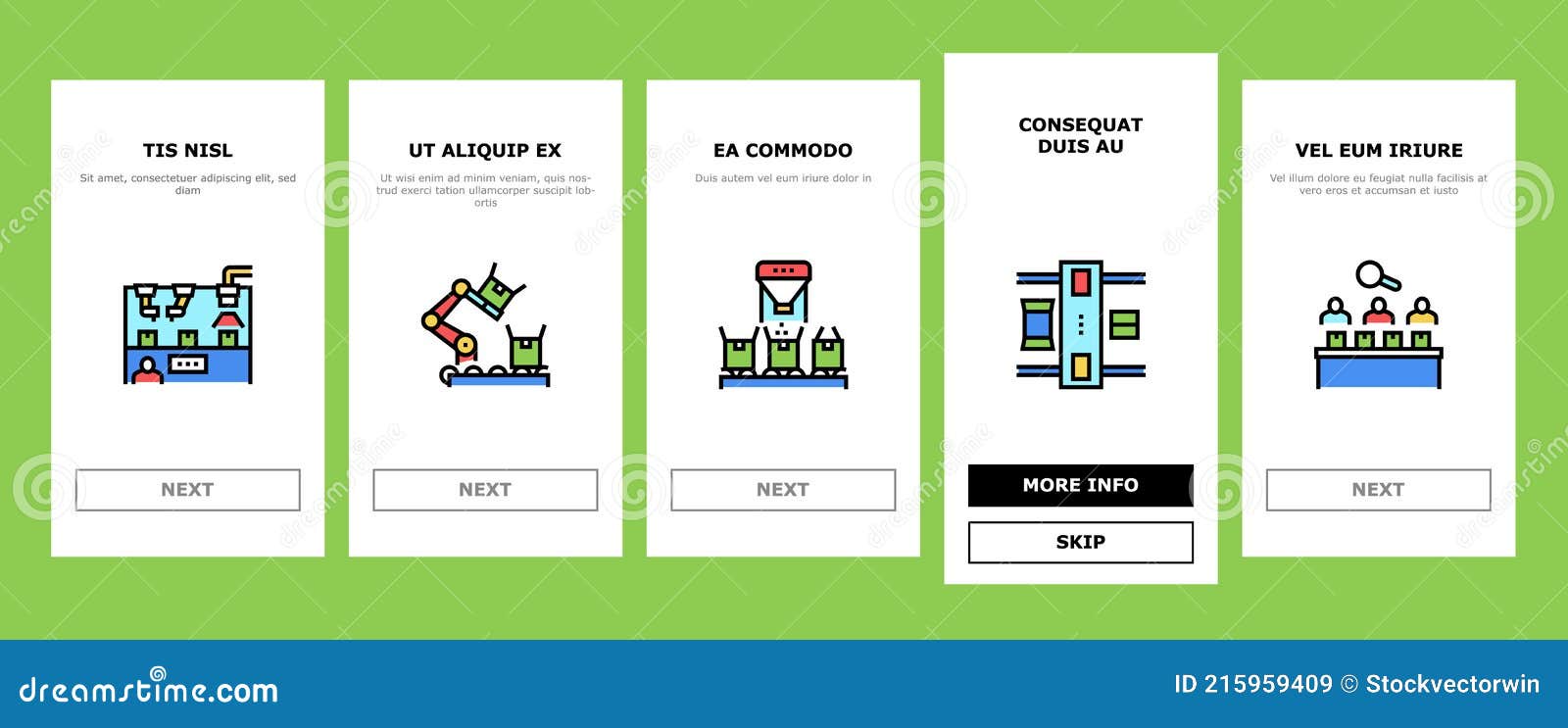 Industrial Process Onboarding Icons Set Vector Stock Vector ...