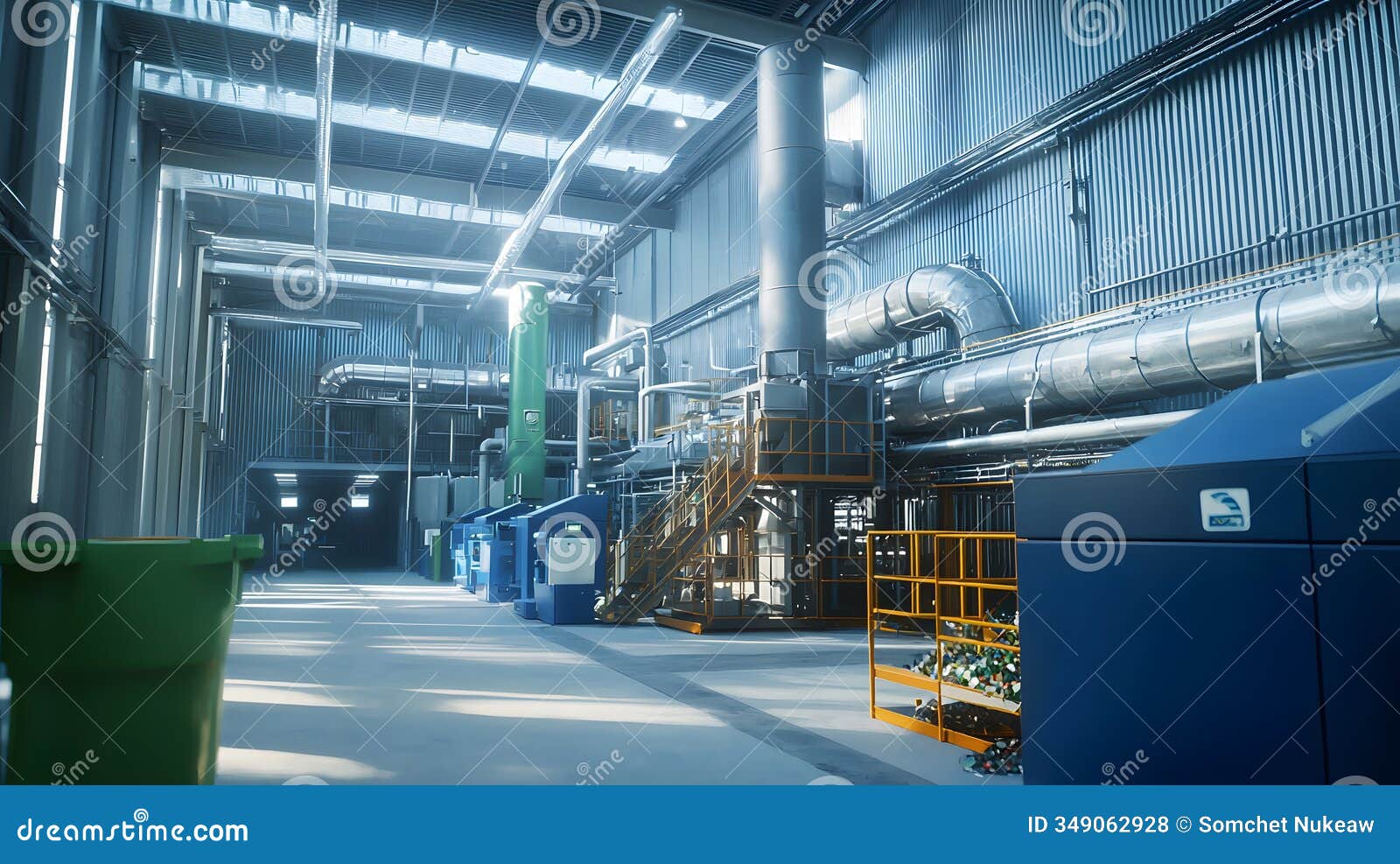 Industrial Process Overview Modern Facility Interior Shot Clean ...