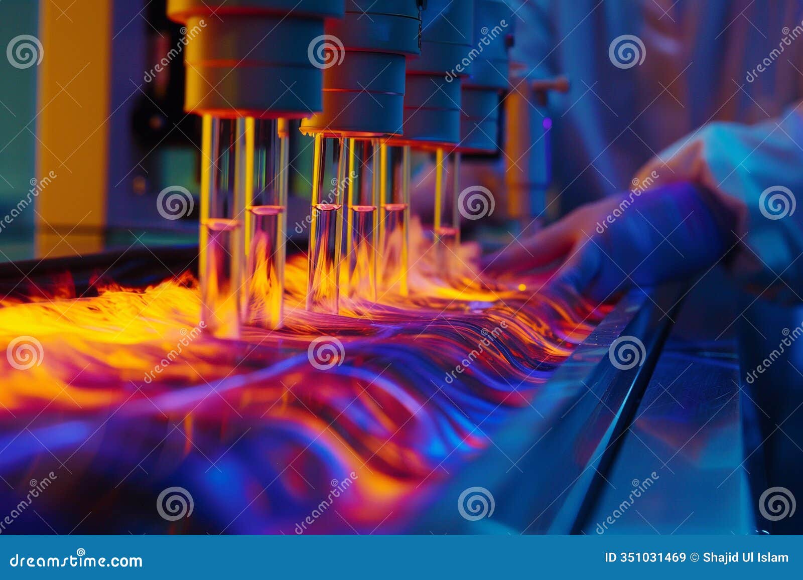 Industrial Process with Tubes and Liquid Flow Stock Illustration ...