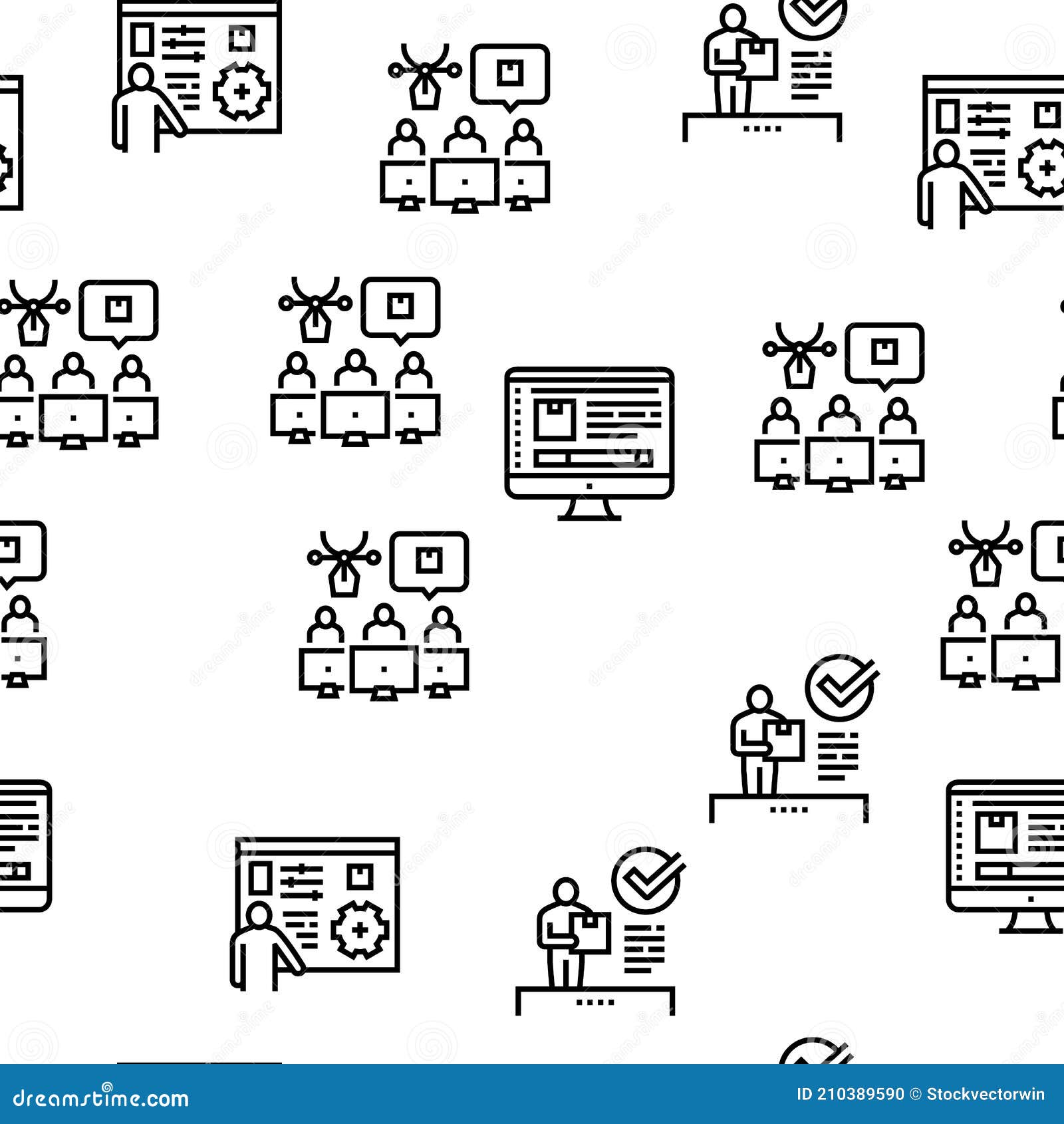Industrial Process Vector Seamless Pattern Stock Vector - Illustration ...